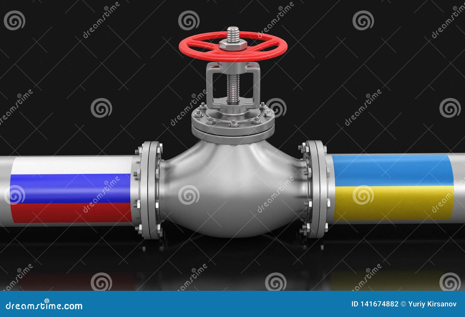 Pipeline with Flags. Image with Clipping Path Stock Illustration ...