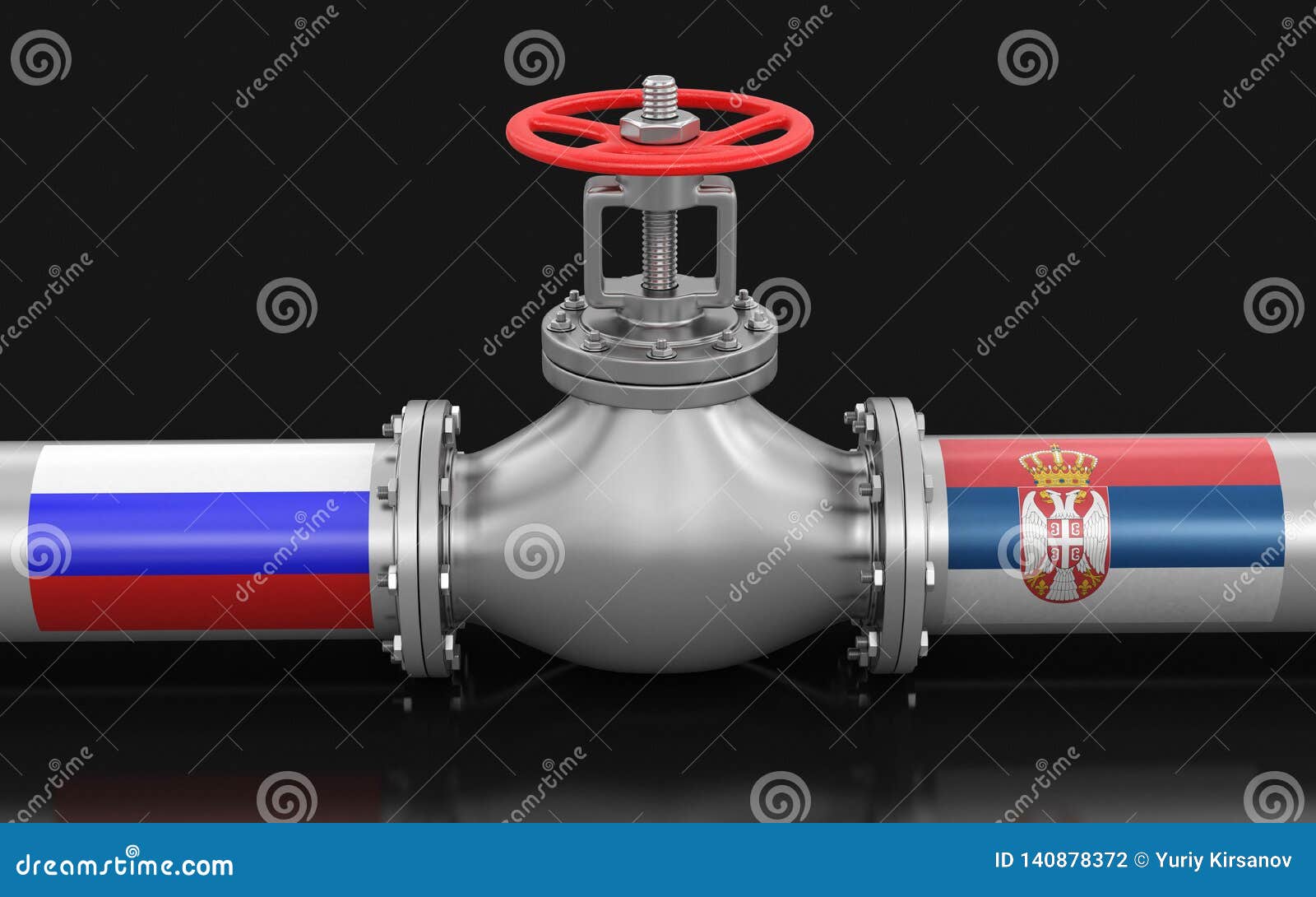 Pipeline with Flags. Image with Clipping Path Stock Illustration ...