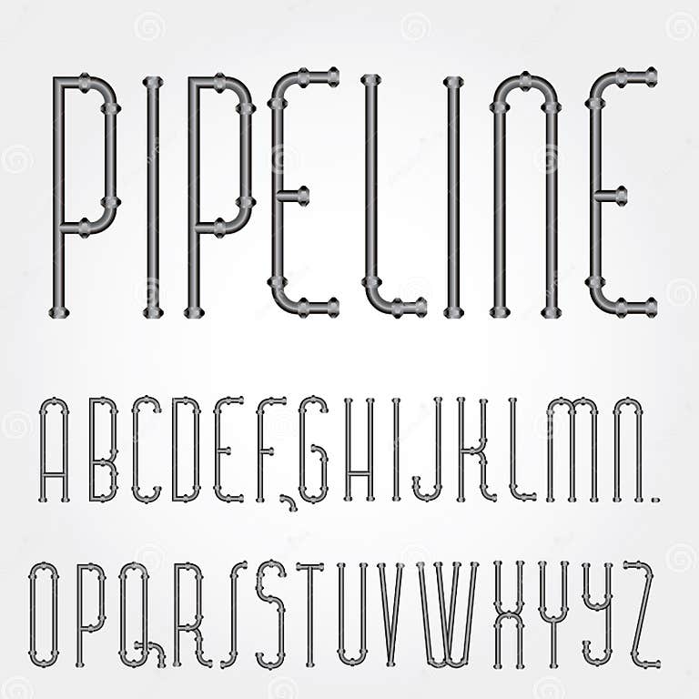 Pipeline font stock vector. Illustration of fitting, montage - 88755012