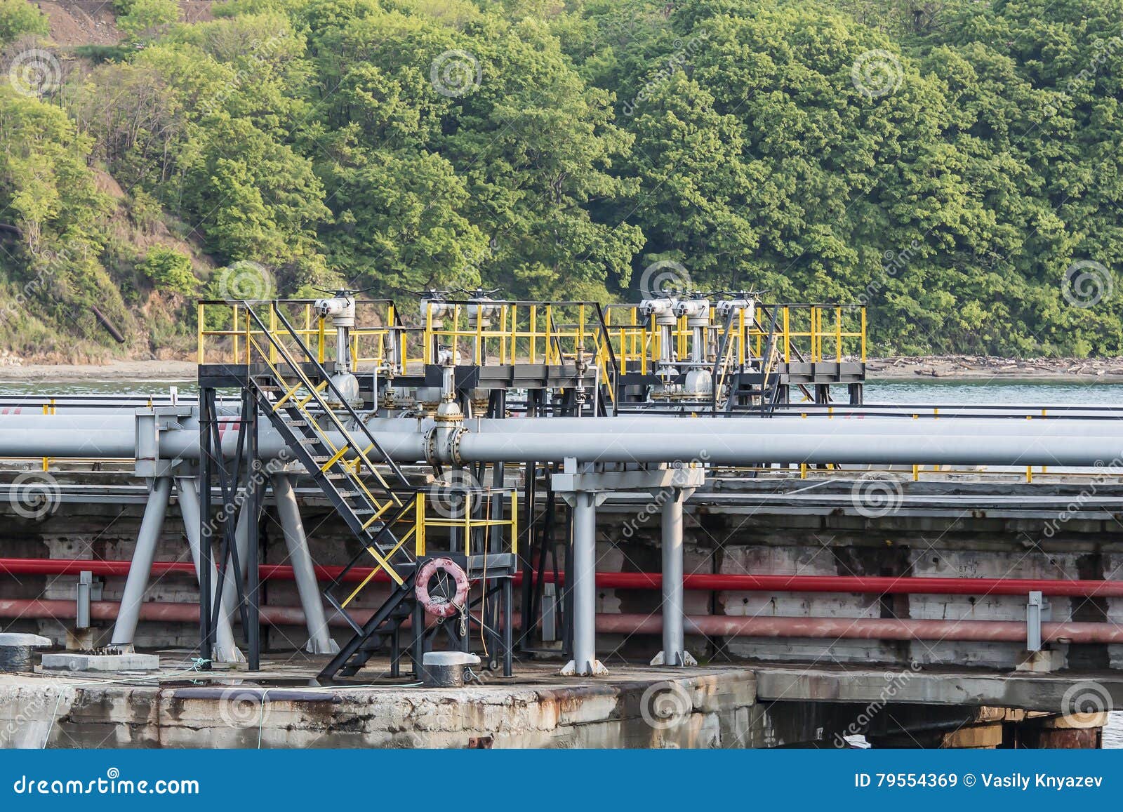 The Pipeline on Oil-loading Pier Stock Image - Image of ocean, ladder ...
