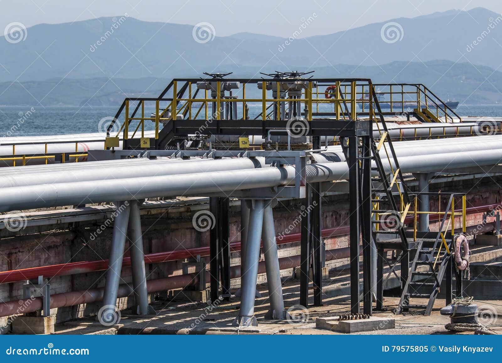 The Pipeline on Oil-loading Pier Stock Image - Image of refueling ...
