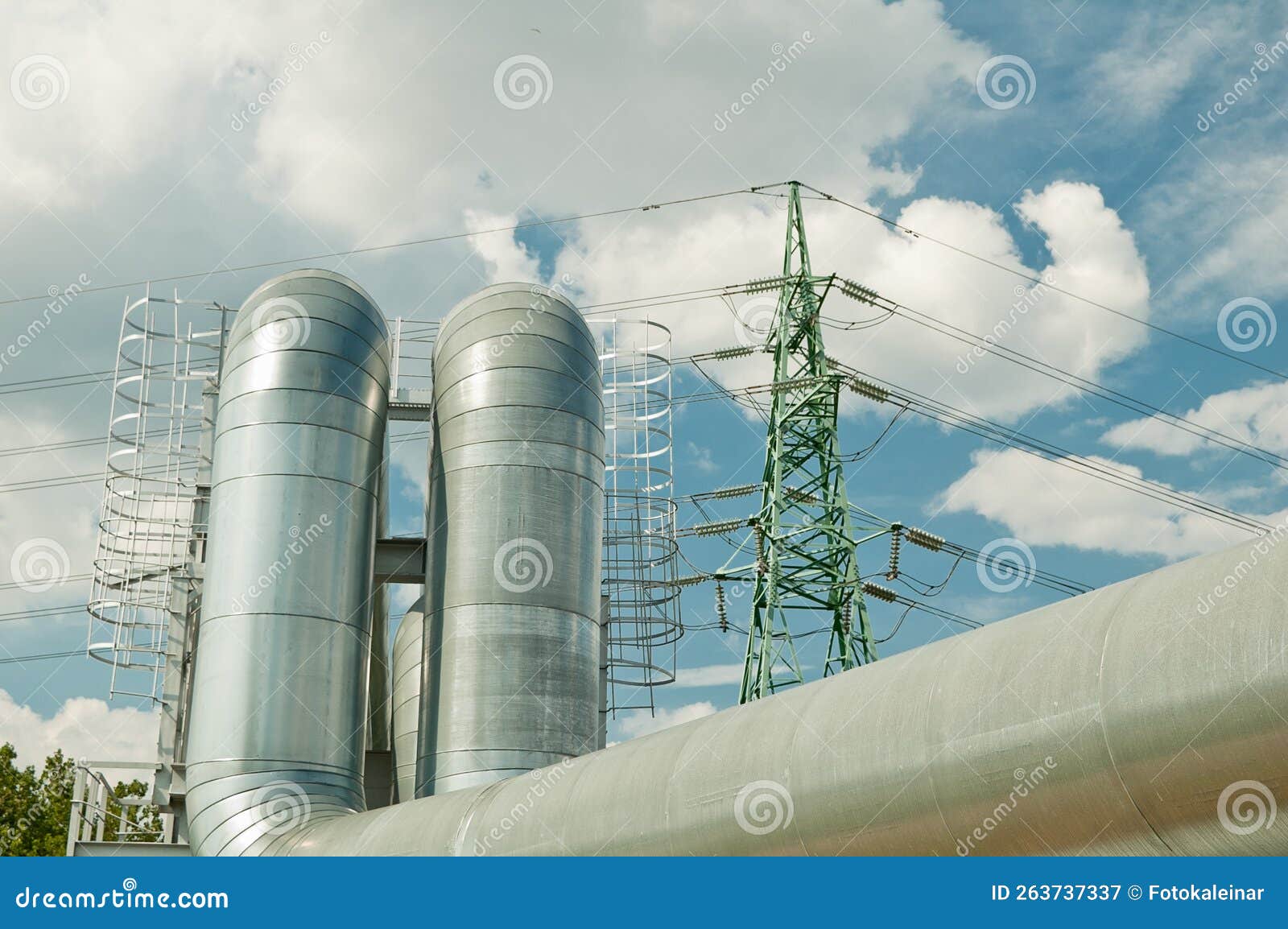 Pipeline, in the Photo the Pipeline Against a Blue Background Stock ...