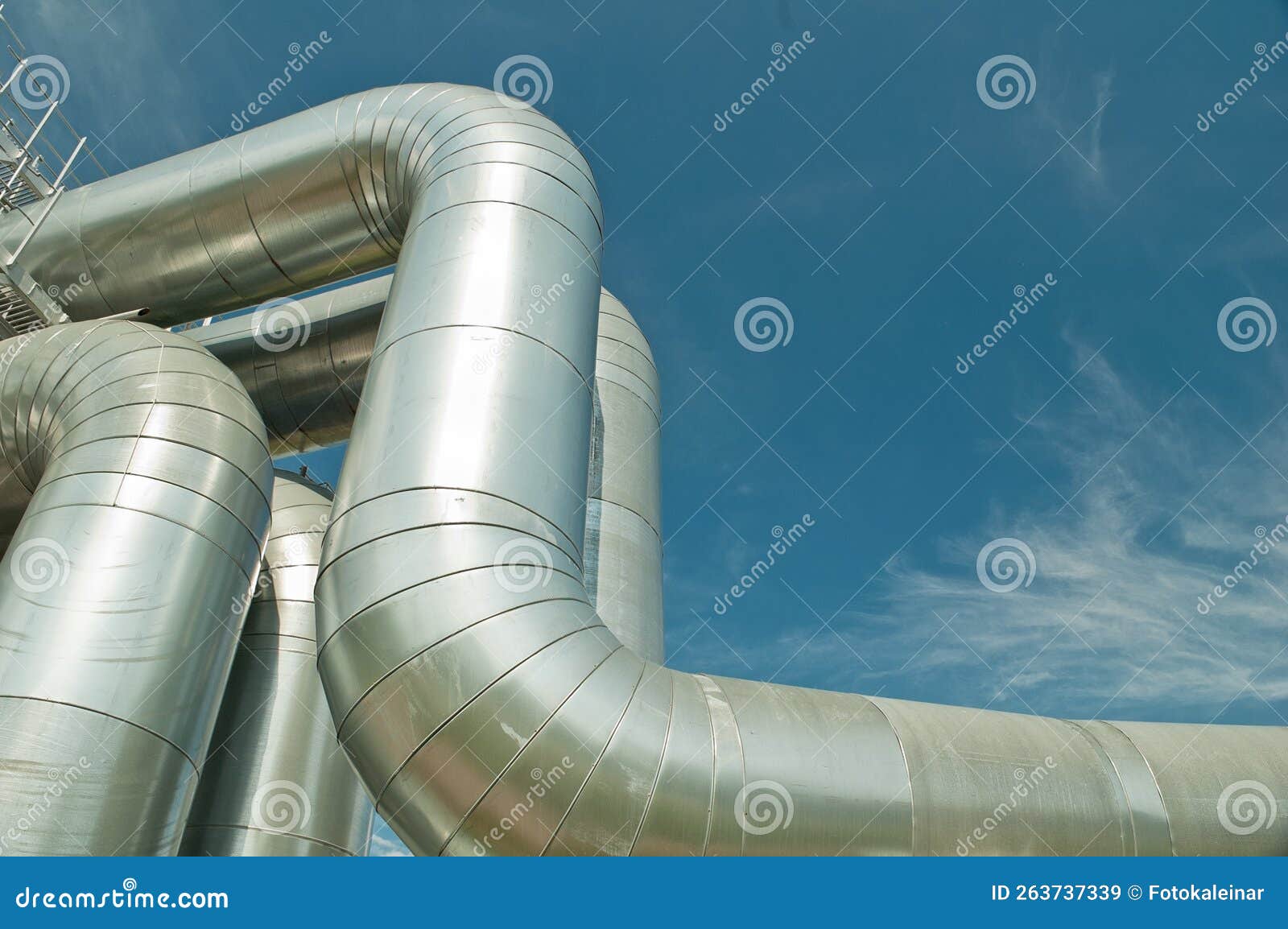 Pipeline, in the Photo the Pipeline Against a Blue Background Stock ...