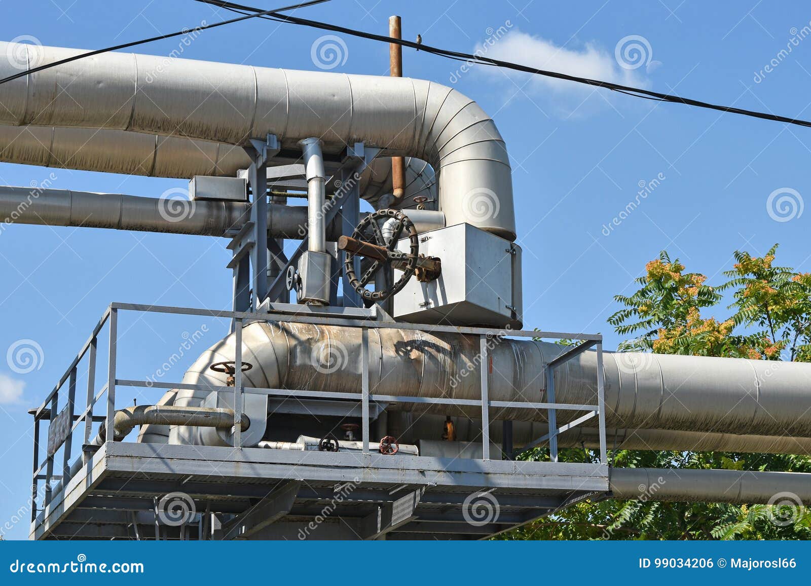Pipeline of the Power Plant Stock Photo - Image of connector ...