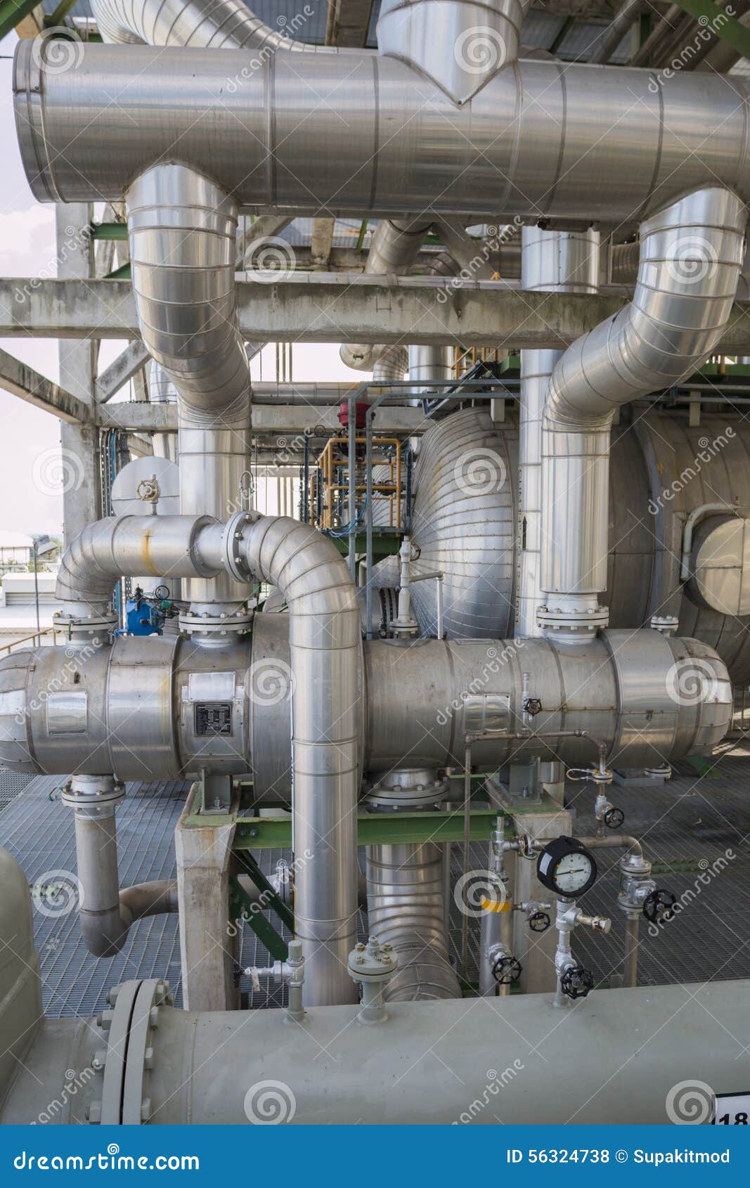 Pipeline in Refining Factory Stock Photo - Image of industrial, metal ...