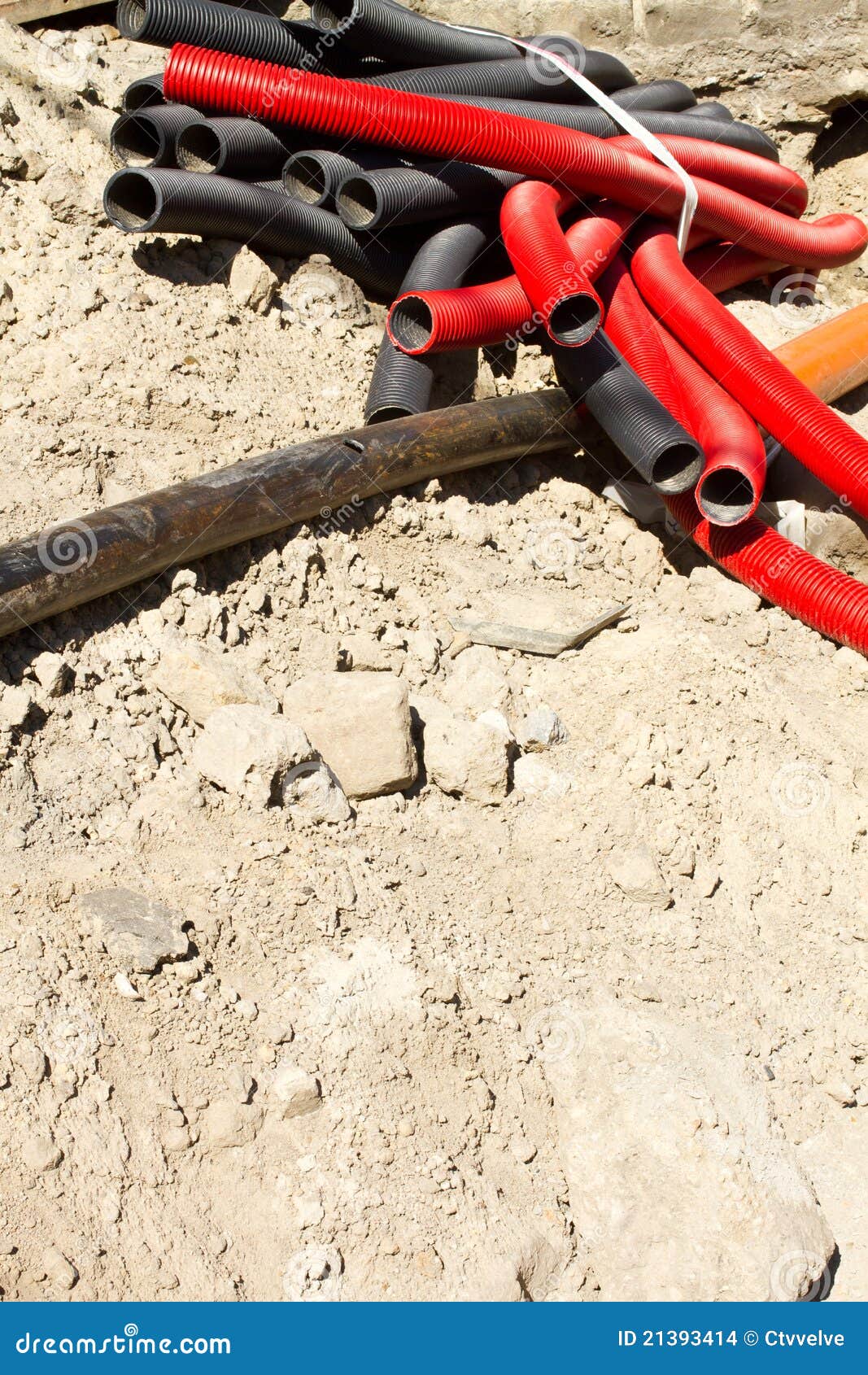 Pipeline in the sand stock photo. Image of building, sand - 21393414