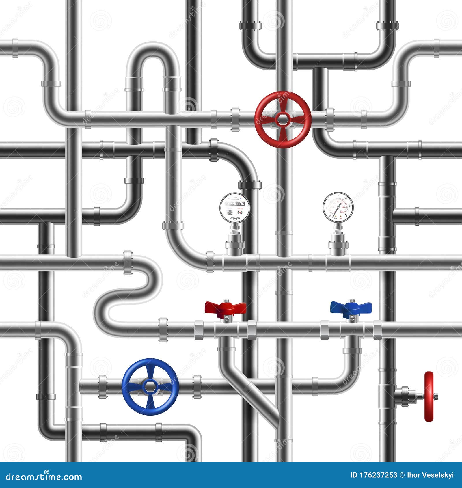 Pipeline Seamless Pattern stock vector. Illustration of tube - 176237253