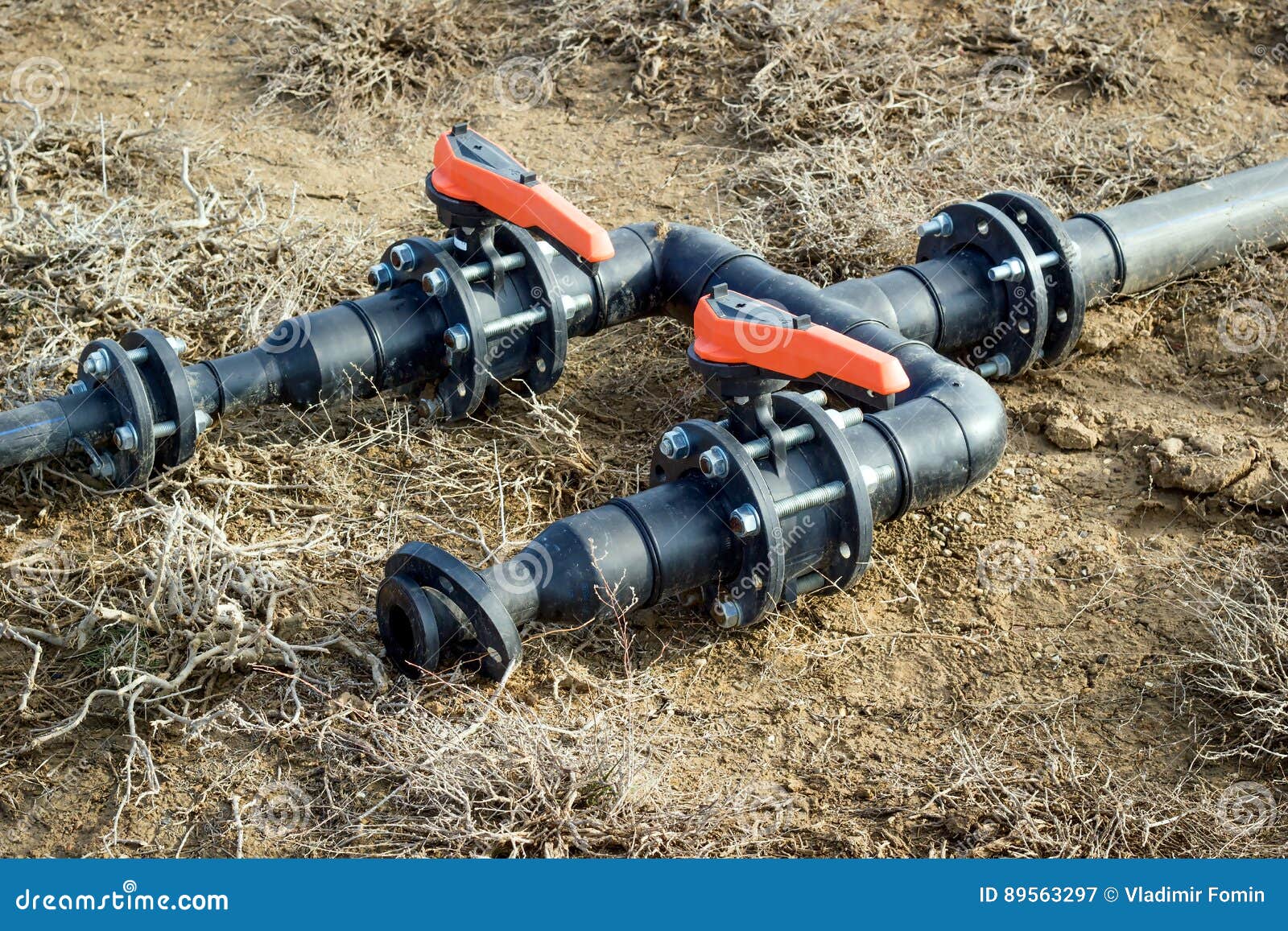 Pipeline stop valves. stock image. Image of large, lights - 89563297