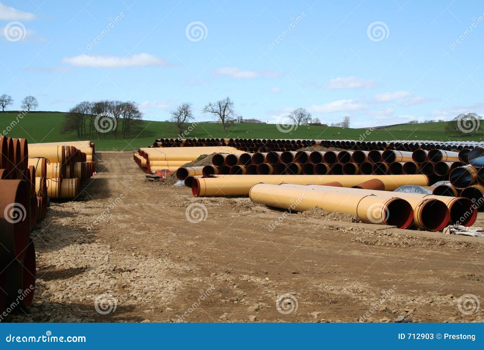 Pipeline Storage Depot. stock image. Image of cylinder - 712903
