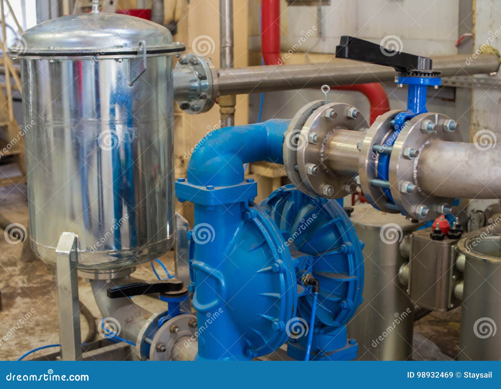 The Pipeline System on the Basis of the Diaphragm Pump Stock Image ...