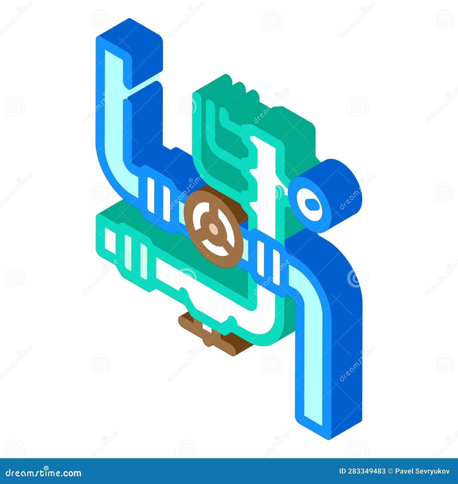 Pipeline System Petroleum Engineer Isometric Icon Vector Illustration ...