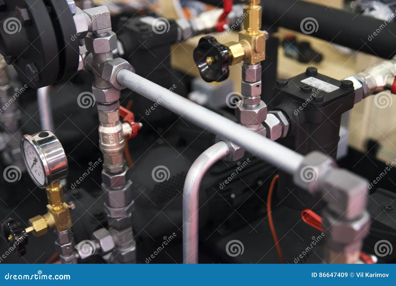 Pipeline System with Plastic Tubes, Ball Valves and Measuring De Stock ...