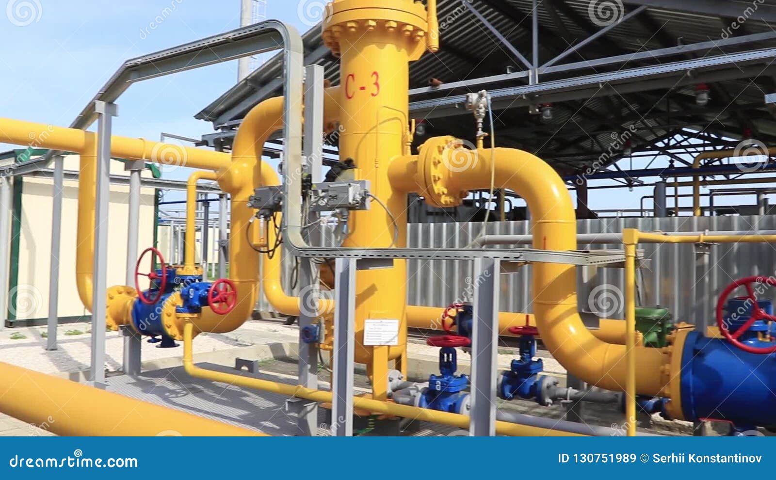Pipeline System and Valve at a Gas Production and Processing Plant ...