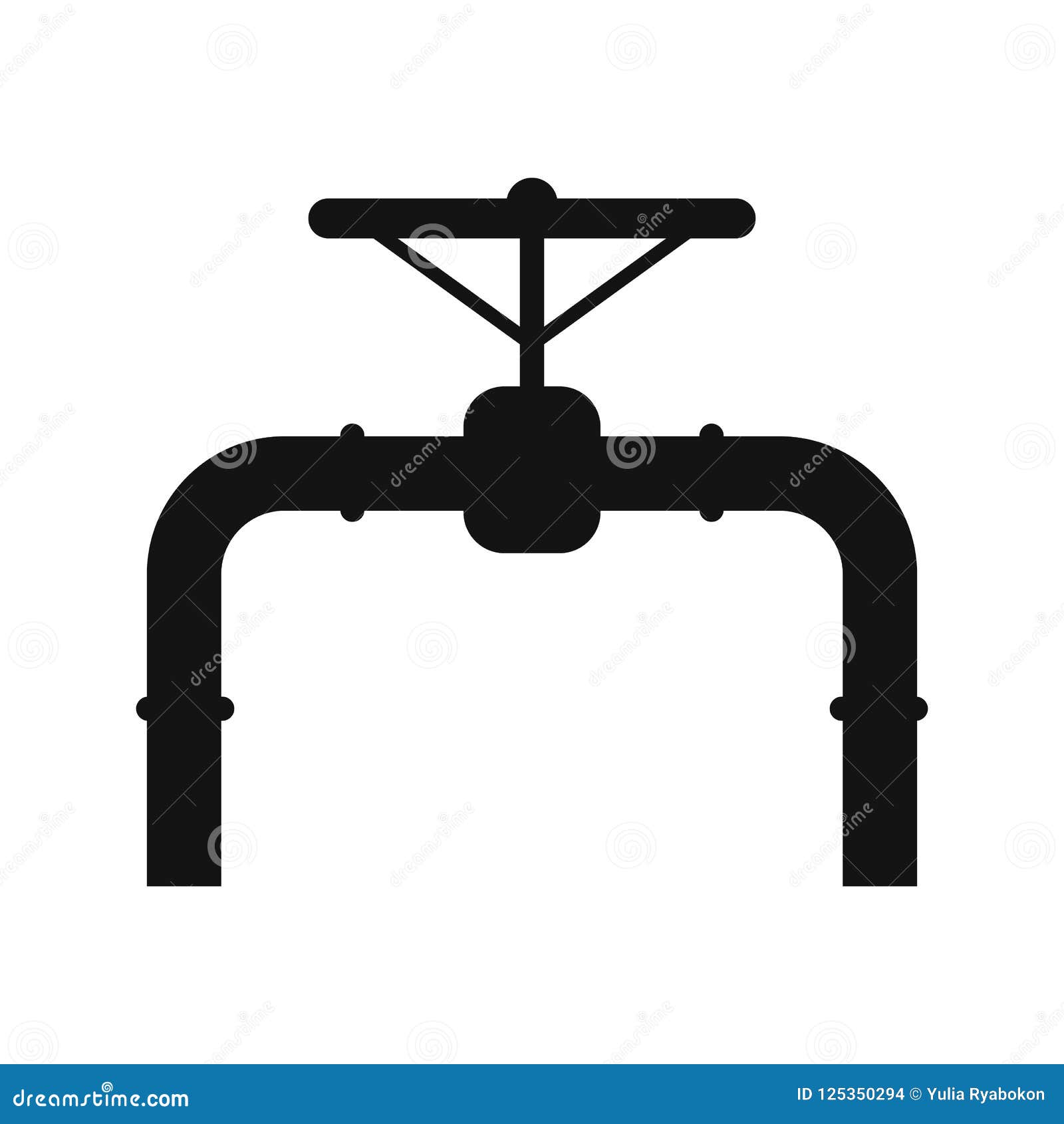 Pipeline with Valve and Handwheel Icon Stock Illustration ...