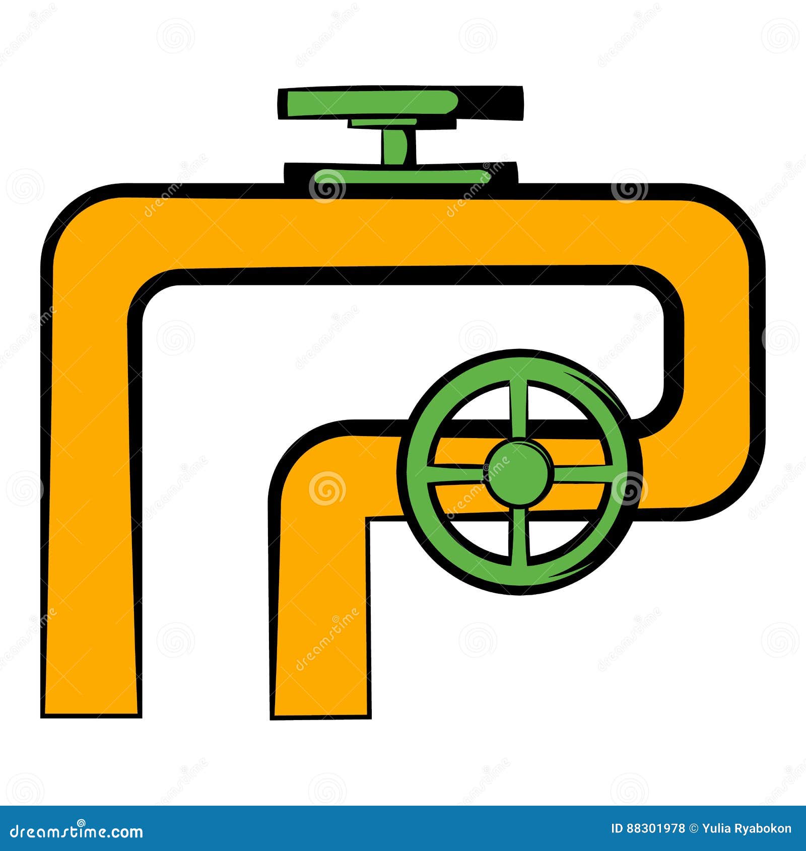 Pipeline with Valve and Handwheel Icon Stock Vector - Illustration of ...
