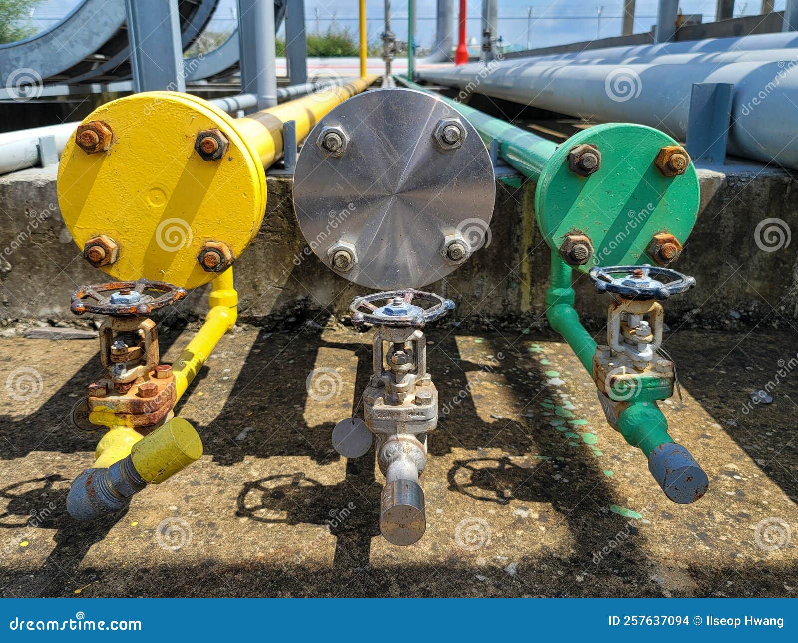 Pipeline and valve stock photo. Image of straight, pressure - 257637094