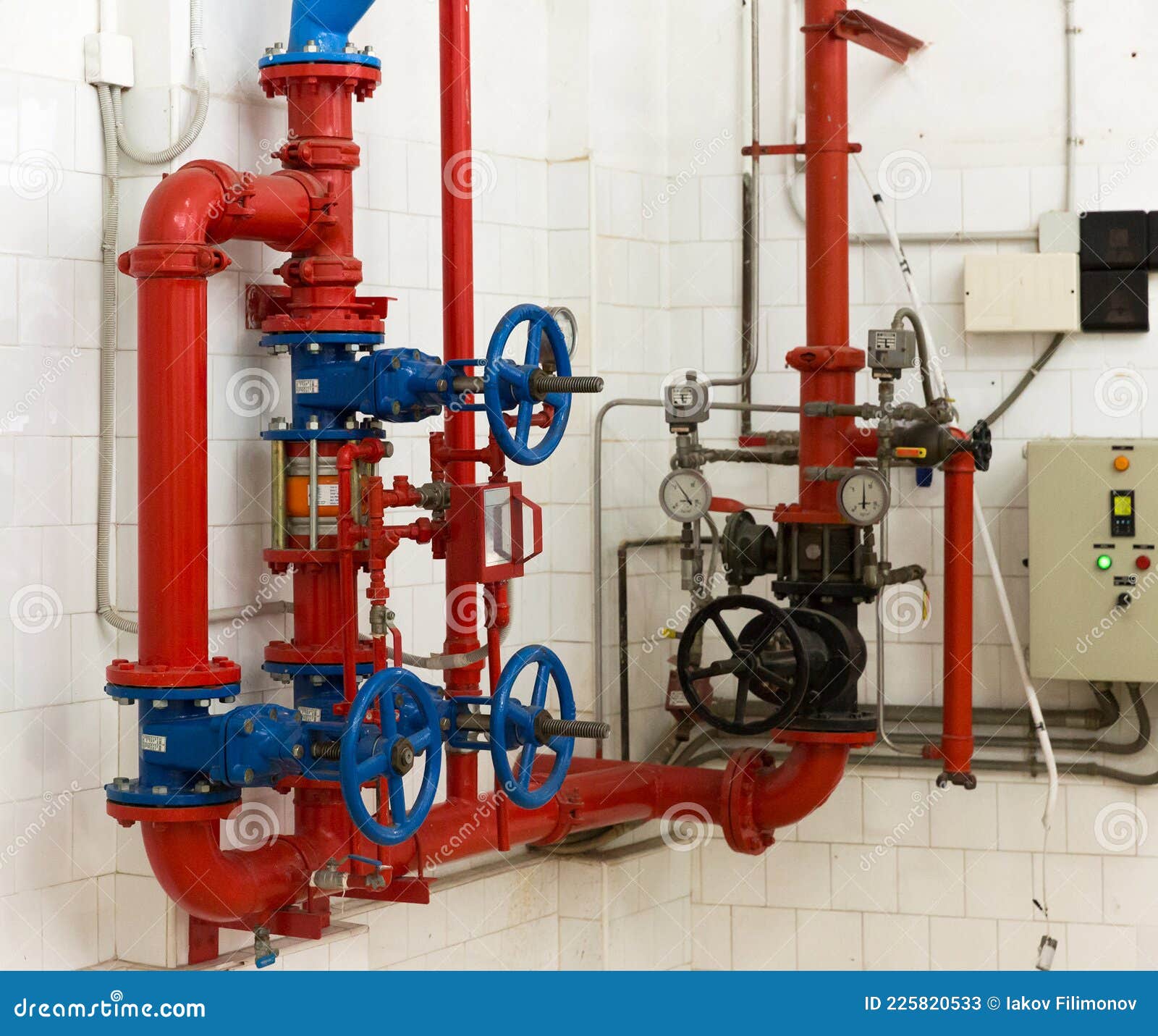 Pipeline of heating system stock image. Image of station - 225820533