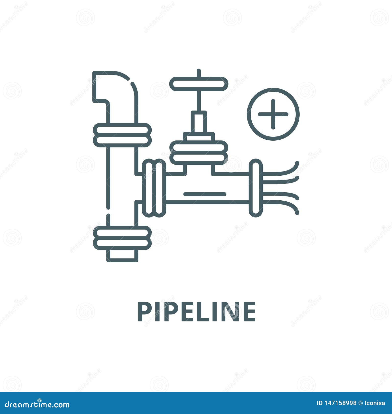 Pipeline Vector Line Icon, Linear Concept, Outline Sign, Symbol Stock ...