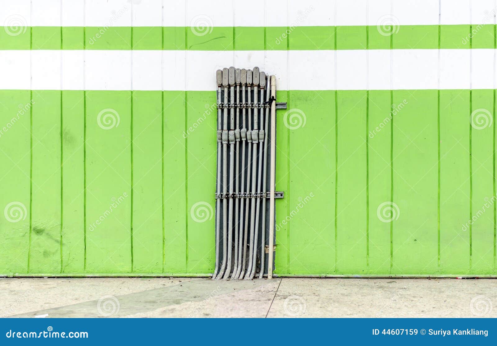 Pipeline on the wall stock image. Image of construction - 44607159