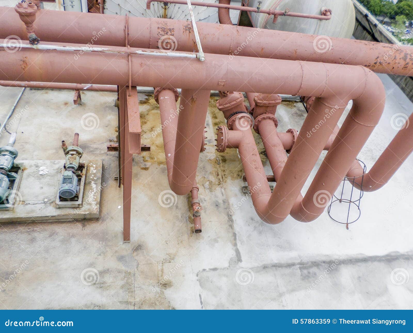 Pipelines Constructions On The Production Platform, Production Process ...