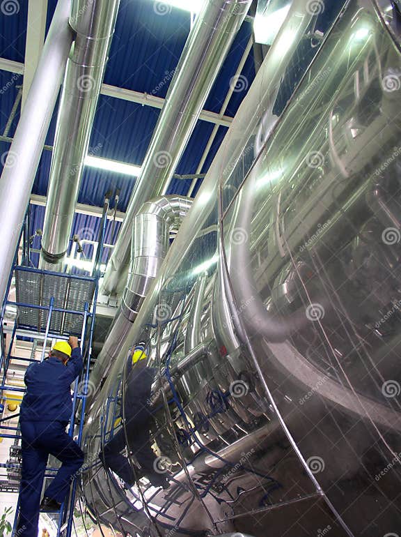 Pipelines and engineer stock photo. Image of factory, construction ...