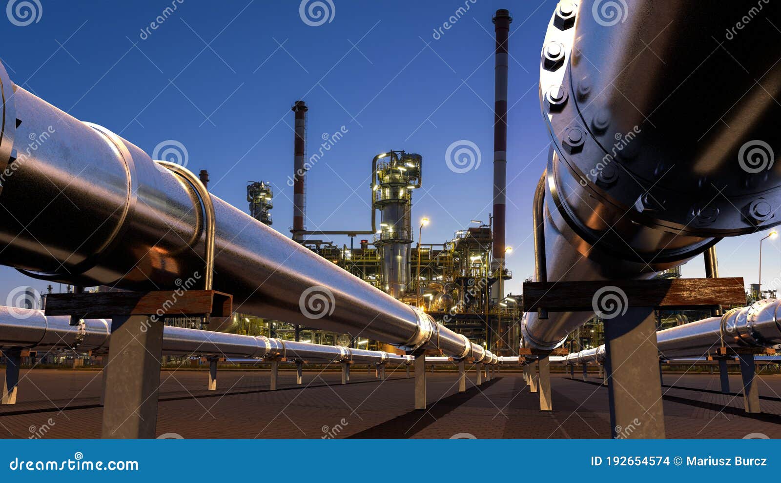 Pipelines Leading To an Oil Refinery Stock Photo - Image of energy ...