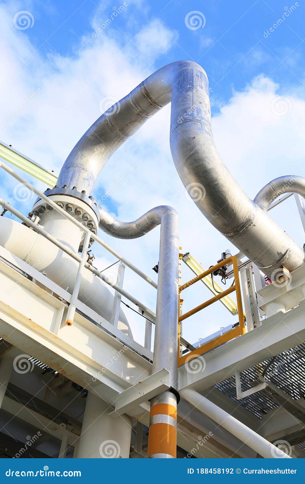 Pipelines on Oil and Gas Platform for Production, Oil and Gas Process ...