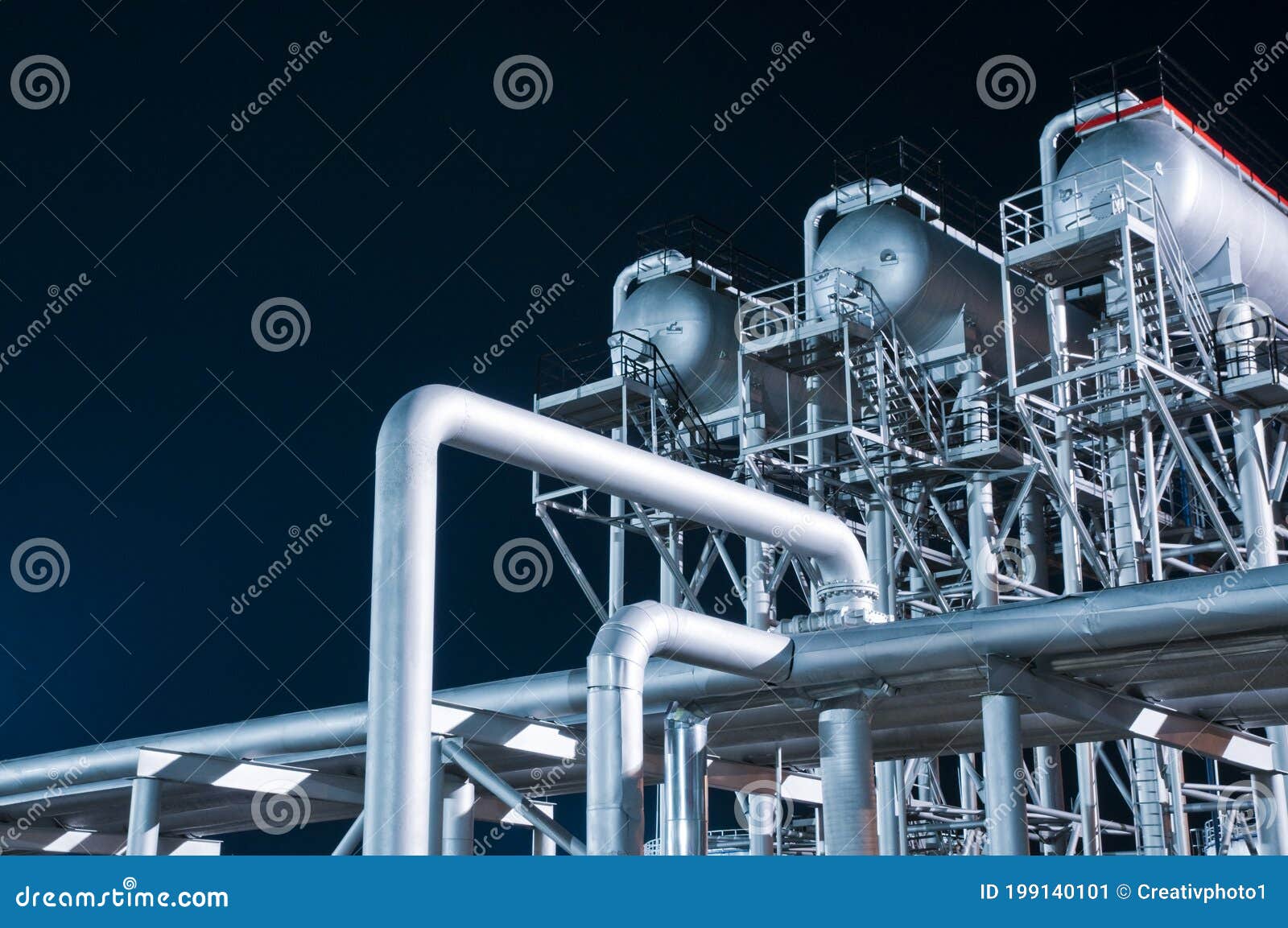 Pipelines in Several Rows and Different Configurations at the Refinery ...