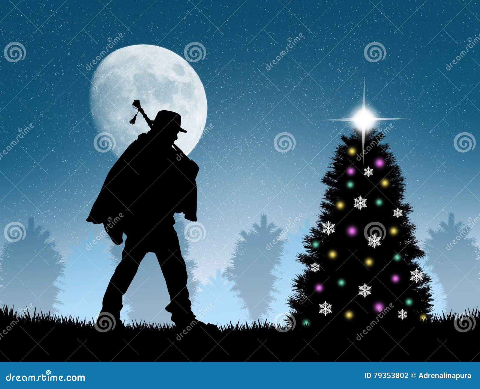 Piper at Christmas stock illustration. Illustration of pipers - 79353802