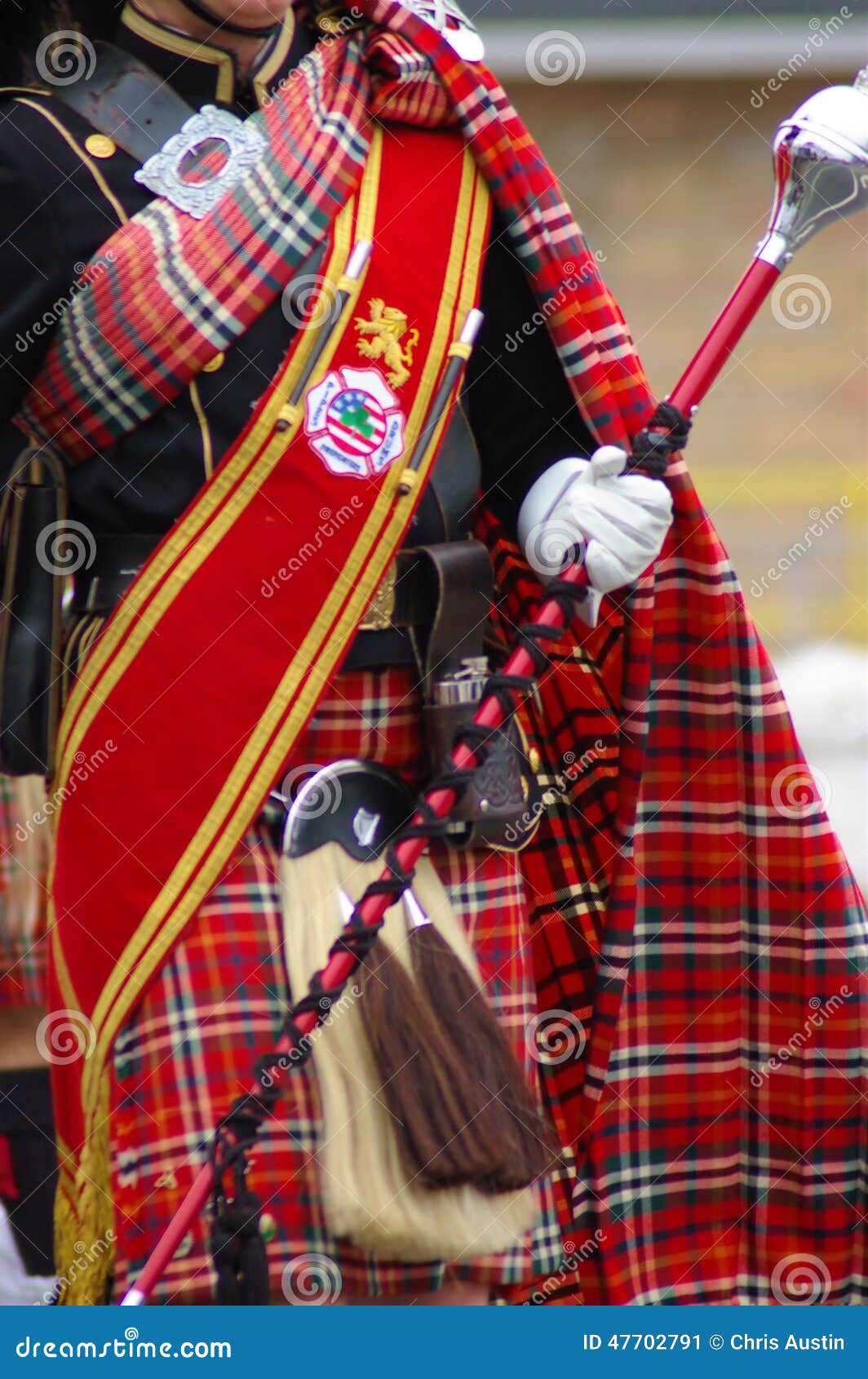 Piper in plaid kilt stock image. Image of plaid, irish - 47702791