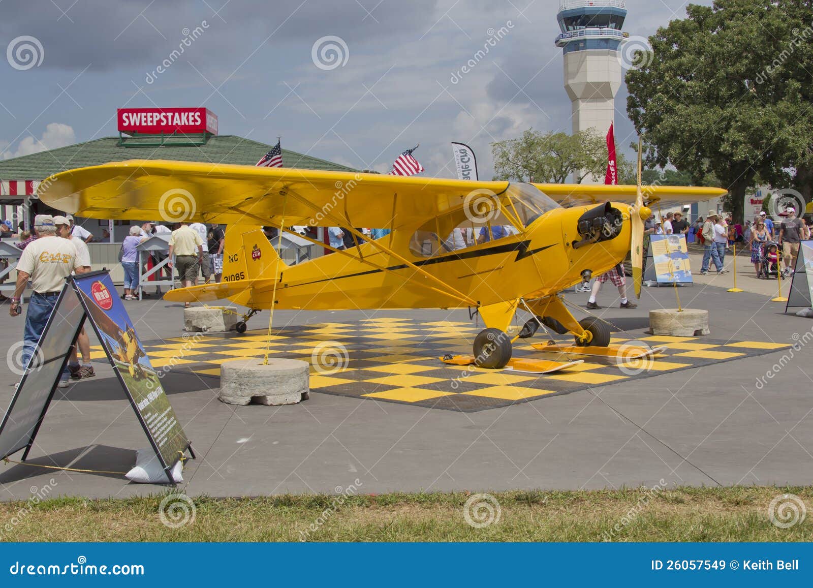 Piper Yellow Cub Airplane editorial stock image. Image of experimental ...