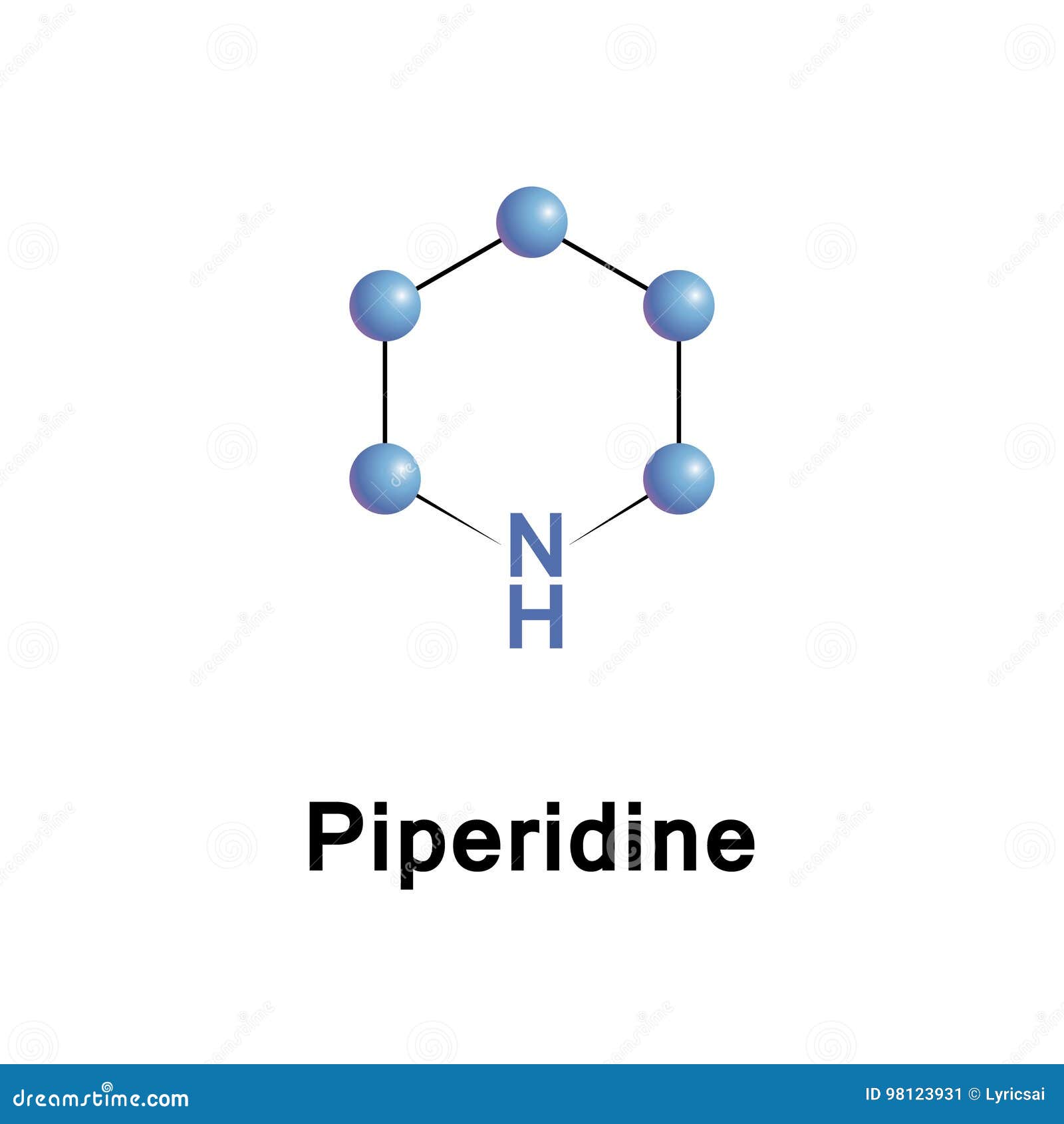 Piperidine is an Organic Compound Stock Vector - Illustration of ...
