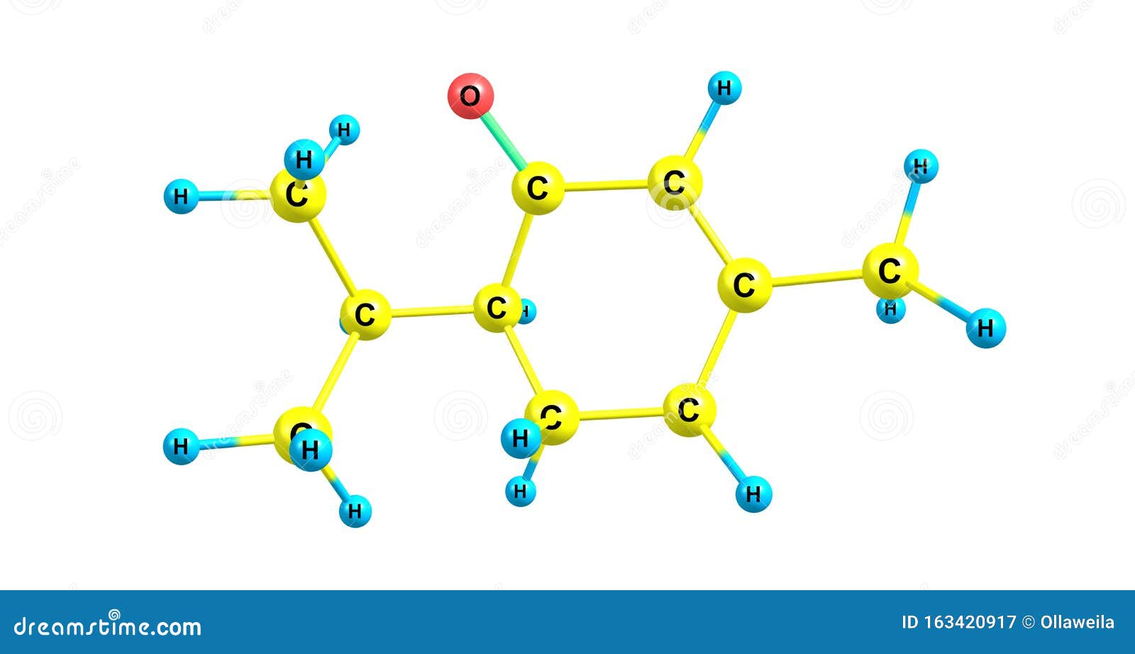 Piperitone Molecular Structure Isolated on White Stock Illustration ...
