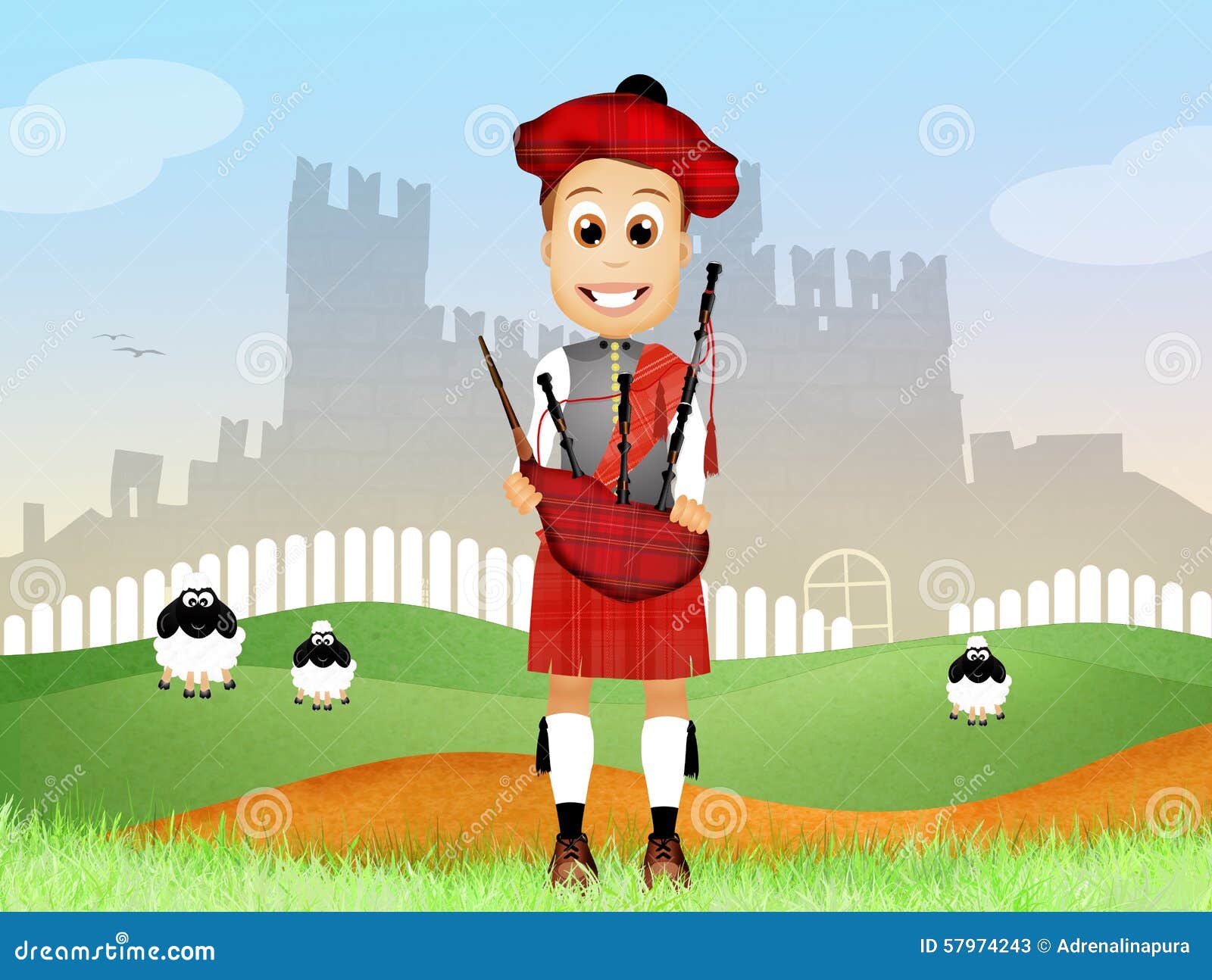 Pipers cartoon stock illustration. Illustration of pipers - 57974243