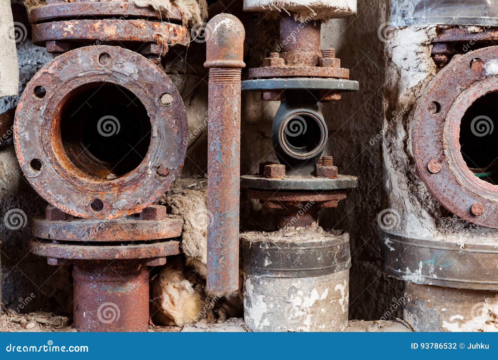 Pipes in abandoned factory stock photo. Image of abandoned - 93786532