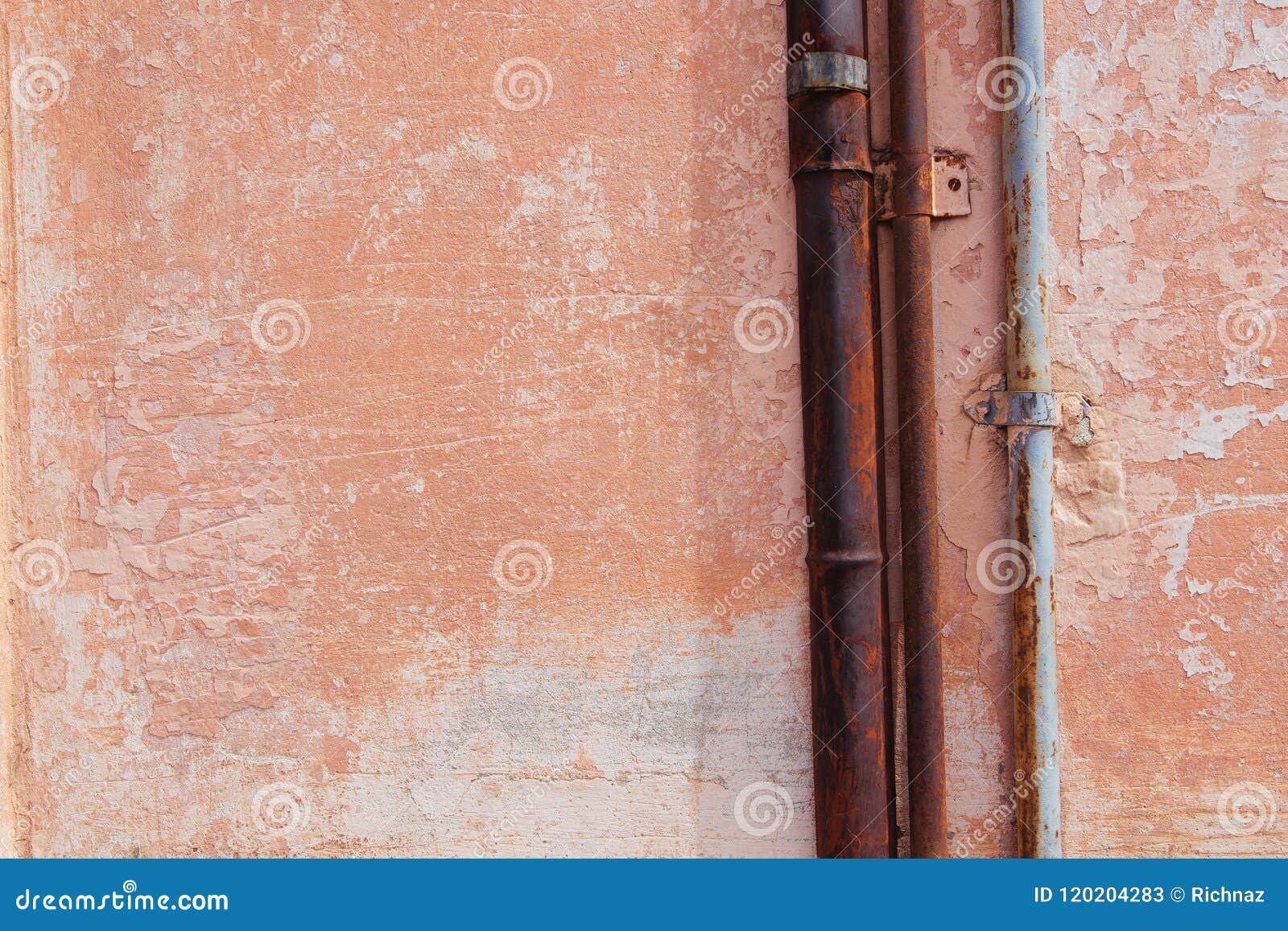 Pipes Against the Background of an Orange Wall Stock Image - Image of ...
