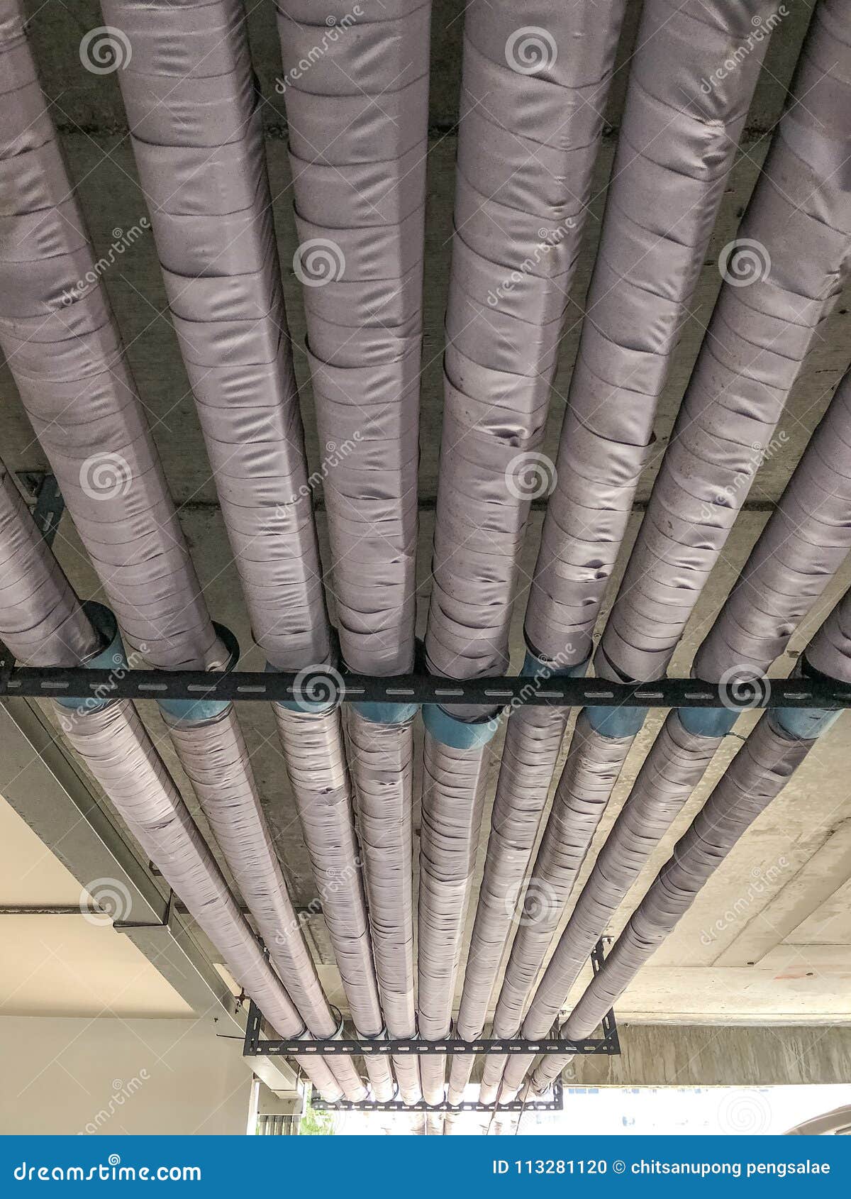 Pipes an Air Condition Line Duct System Stock Photo - Image of material ...
