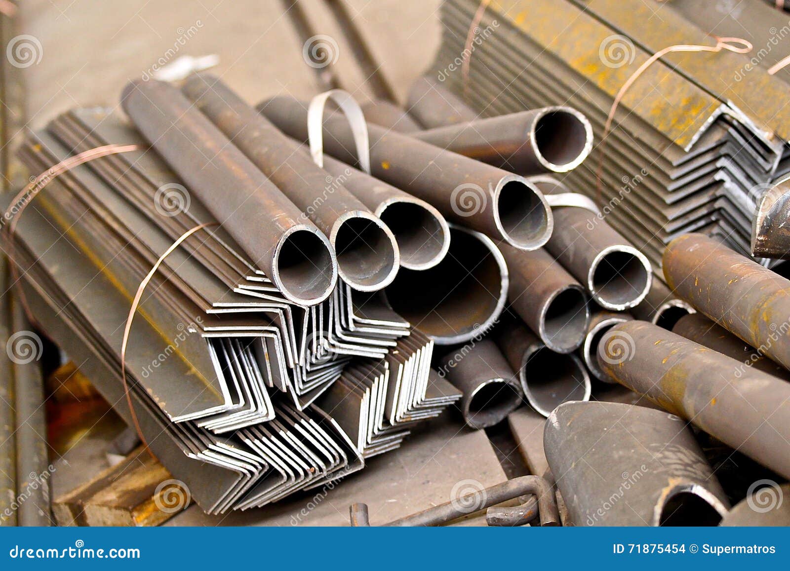 Pipes and angles stock photo. Image of design, metallic - 71875454