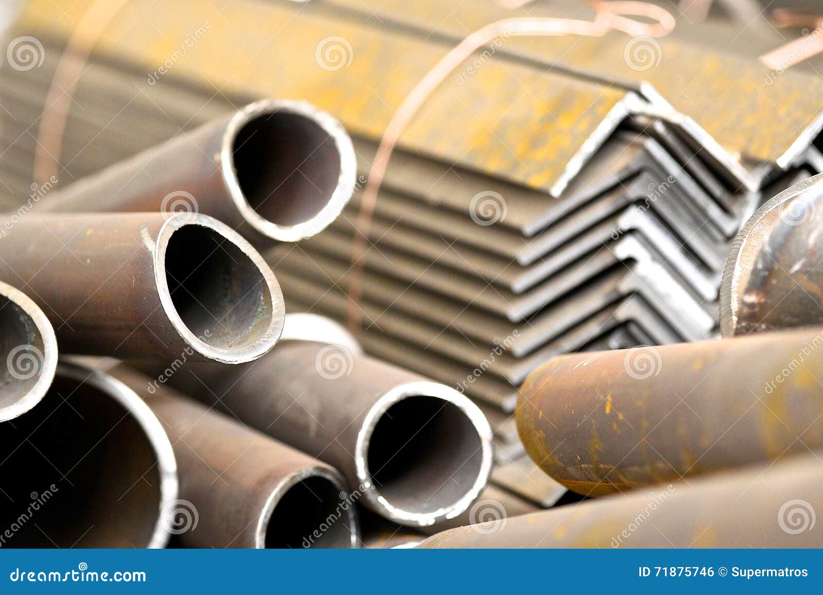 Pipes and angles stock photo. Image of metallic, metal - 71875746