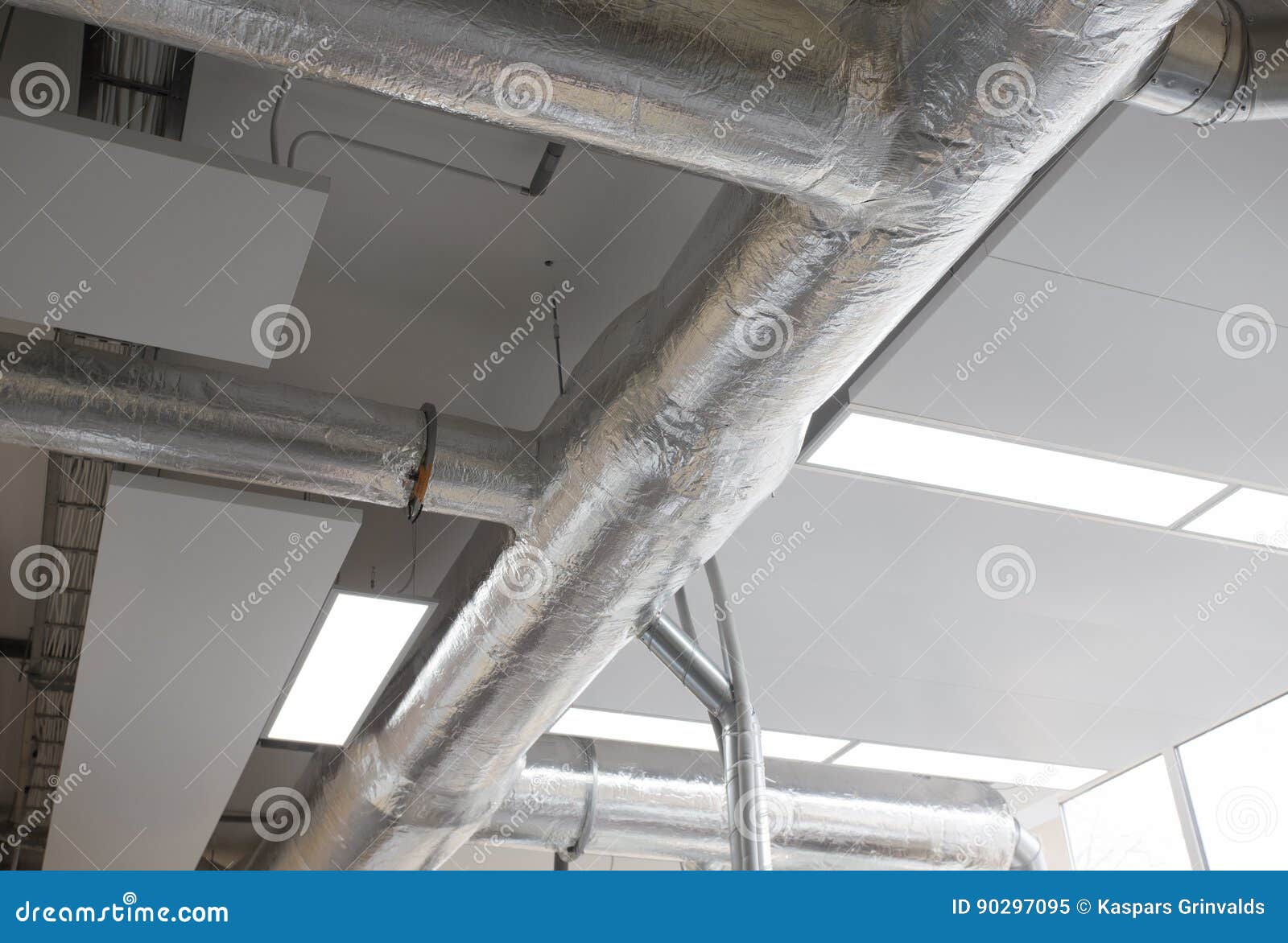 Pipes attached to ceiling stock image. Image of duct - 90297095
