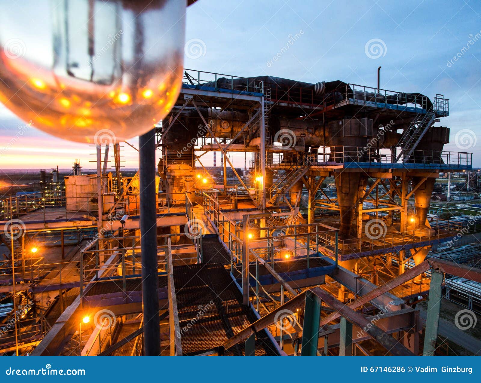 Pipes and Buildings of Big Factory Stock Photo - Image of horizontal ...