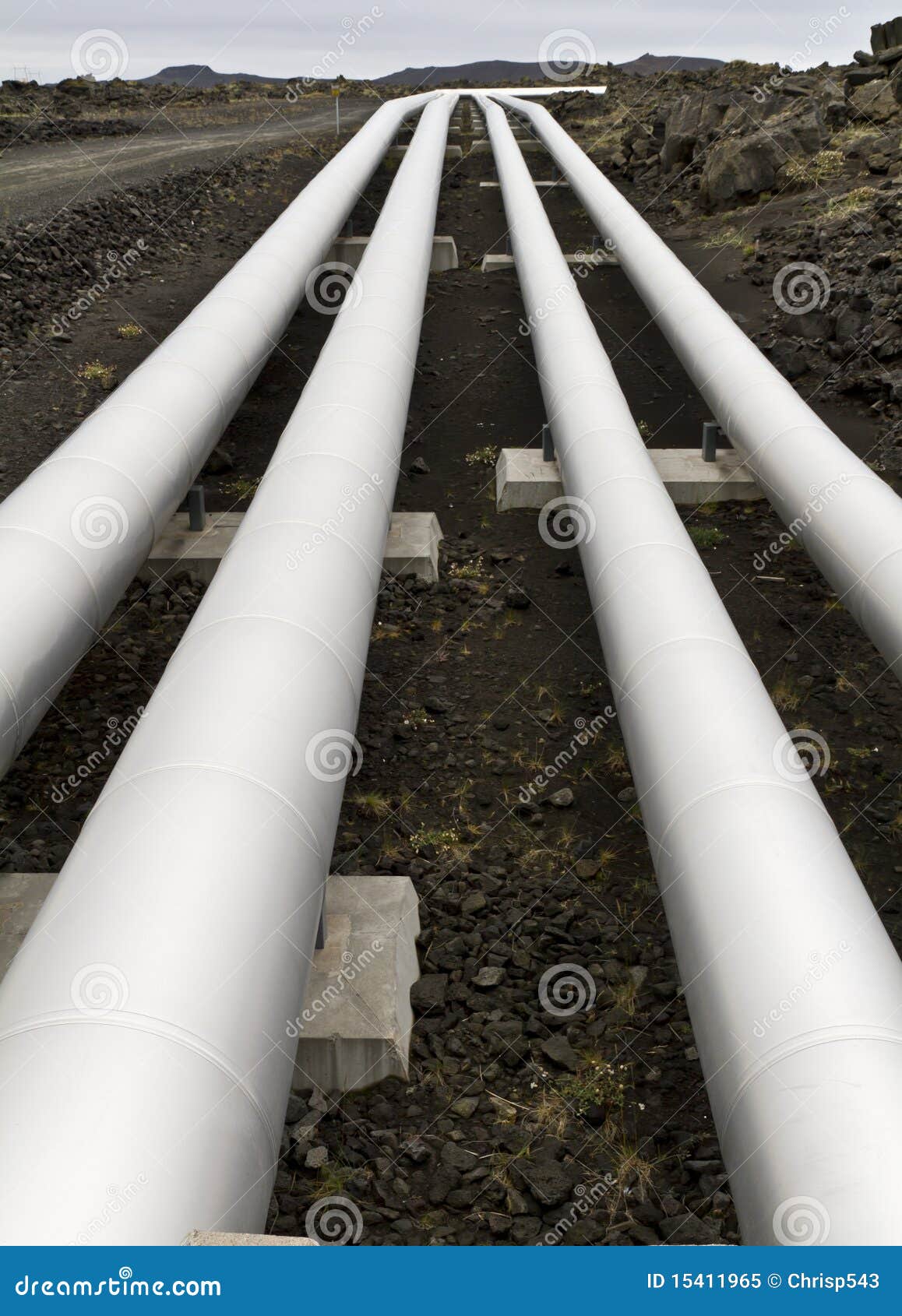 Pipes Carrying Geothermal Energy Stock Image - Image of energy, factory ...