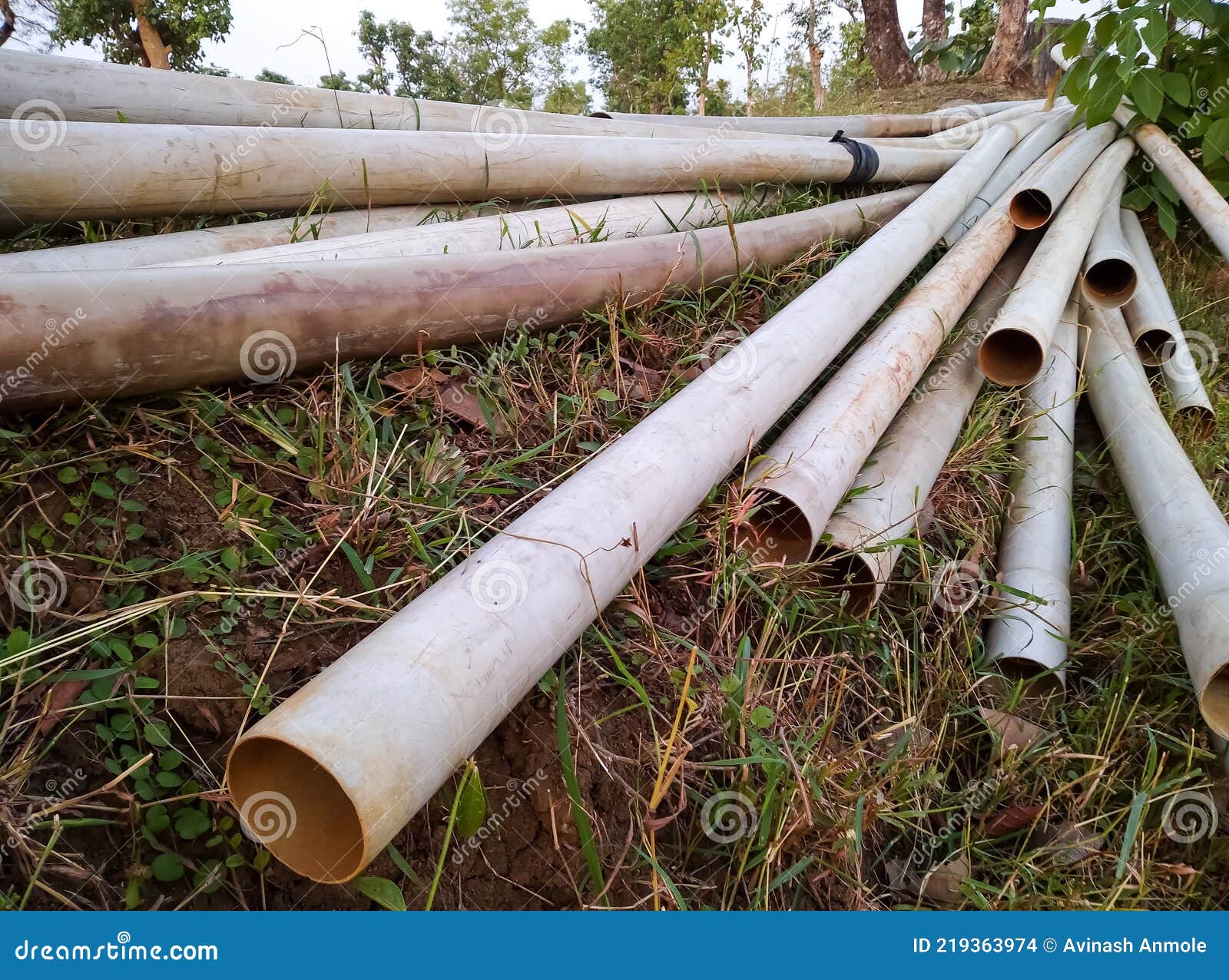 Pipes Carrying Water To the Field. Stock Photo - Image of water, field ...