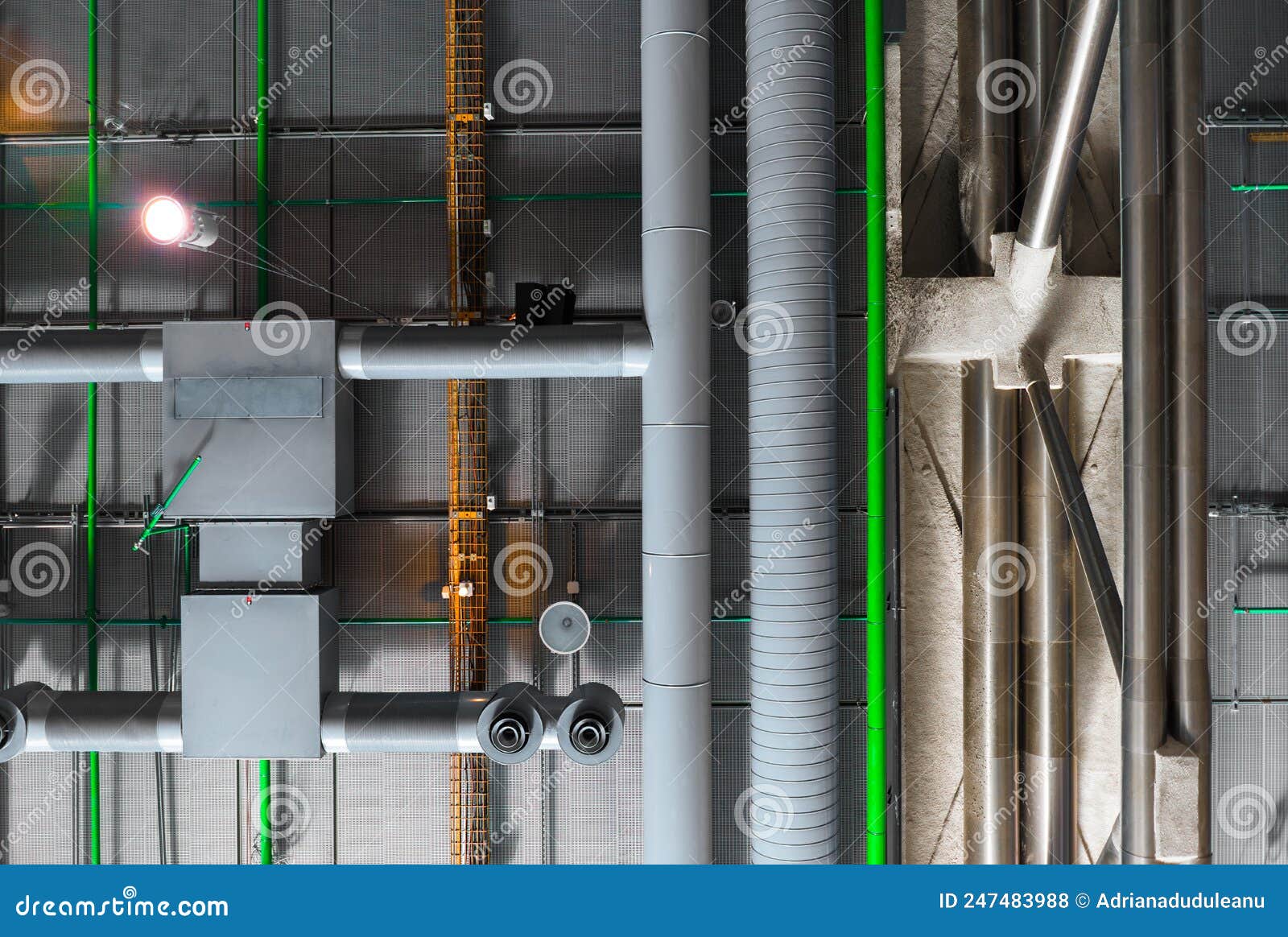 Pipes on ceiling stock photo. Image of facade, pipe - 247483988