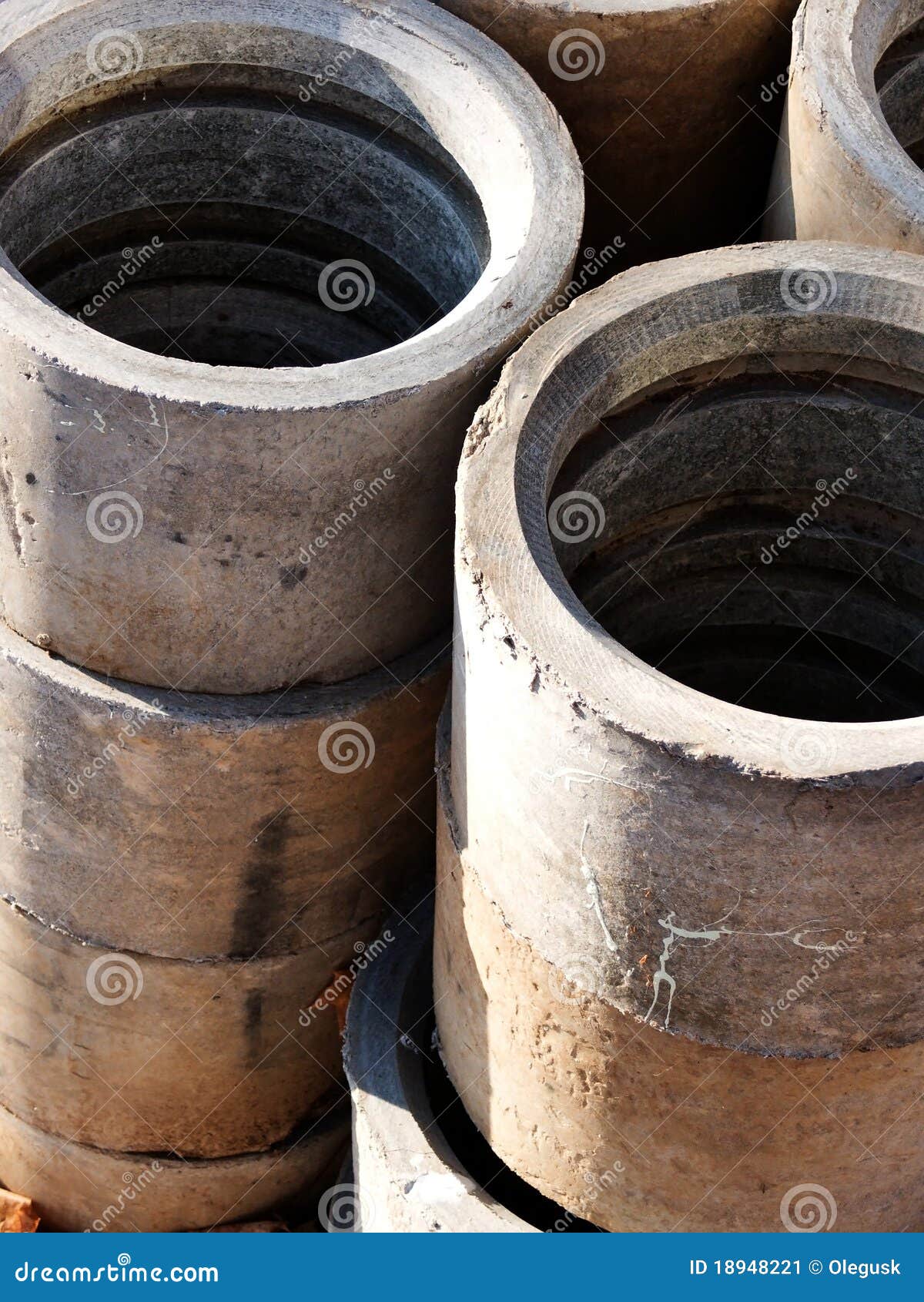 Pipes Cement Stack Warehouse Stock Image - Image of sunlight, cement ...