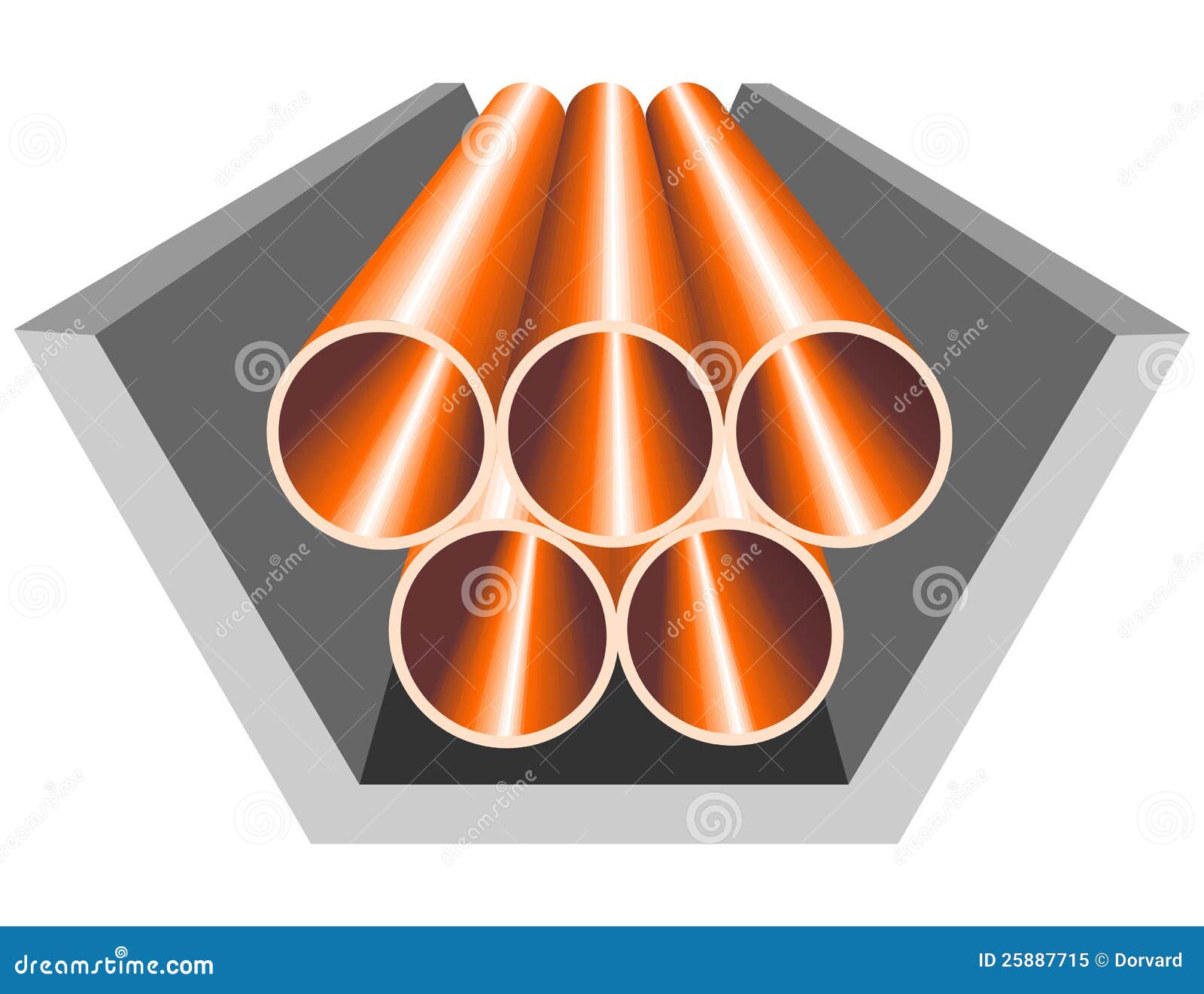 Pipes in concrete casing stock vector. Illustration of equipment - 25887715