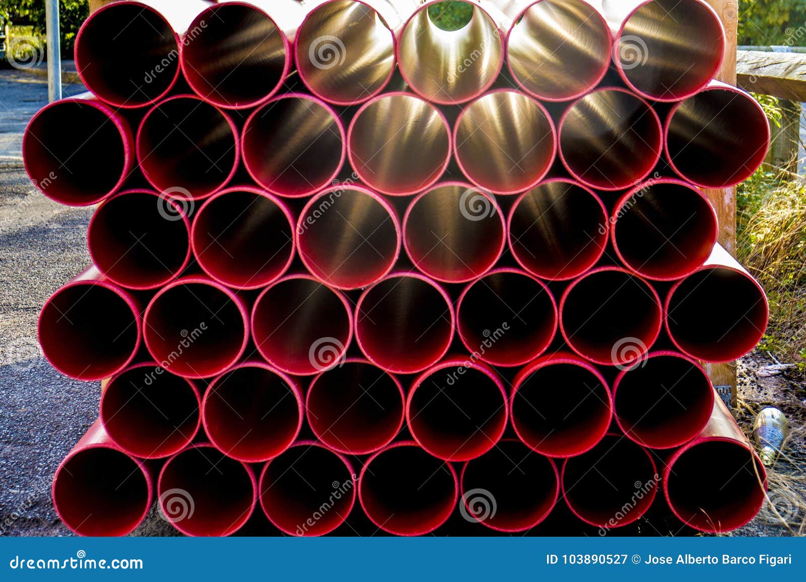 Pipes for Construction Red Plastic Pipes Stock Image - Image of pipes ...