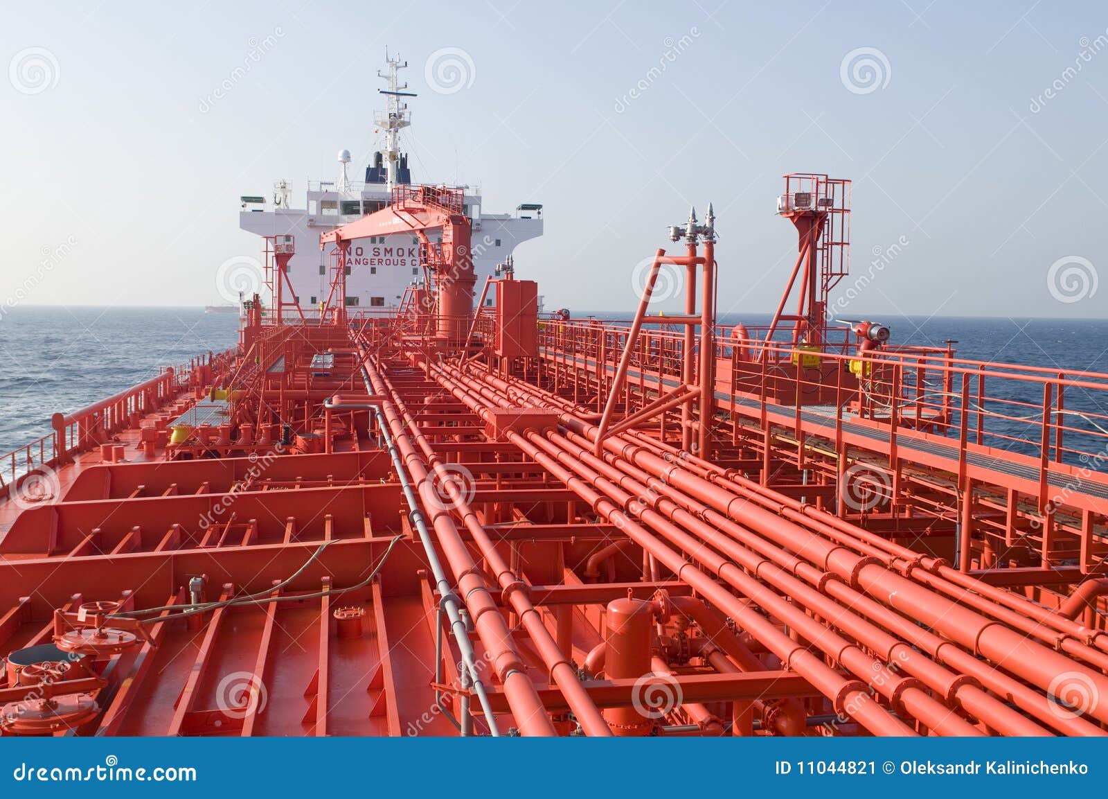 Pipes on the Deck of the Tanker Stock Image - Image of heating, tube ...
