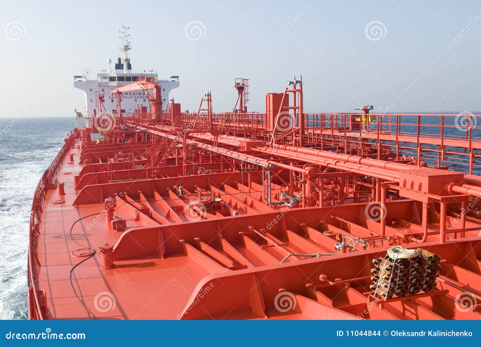 Pipes on the Deck of the Tanker Stock Photo - Image of pipes ...