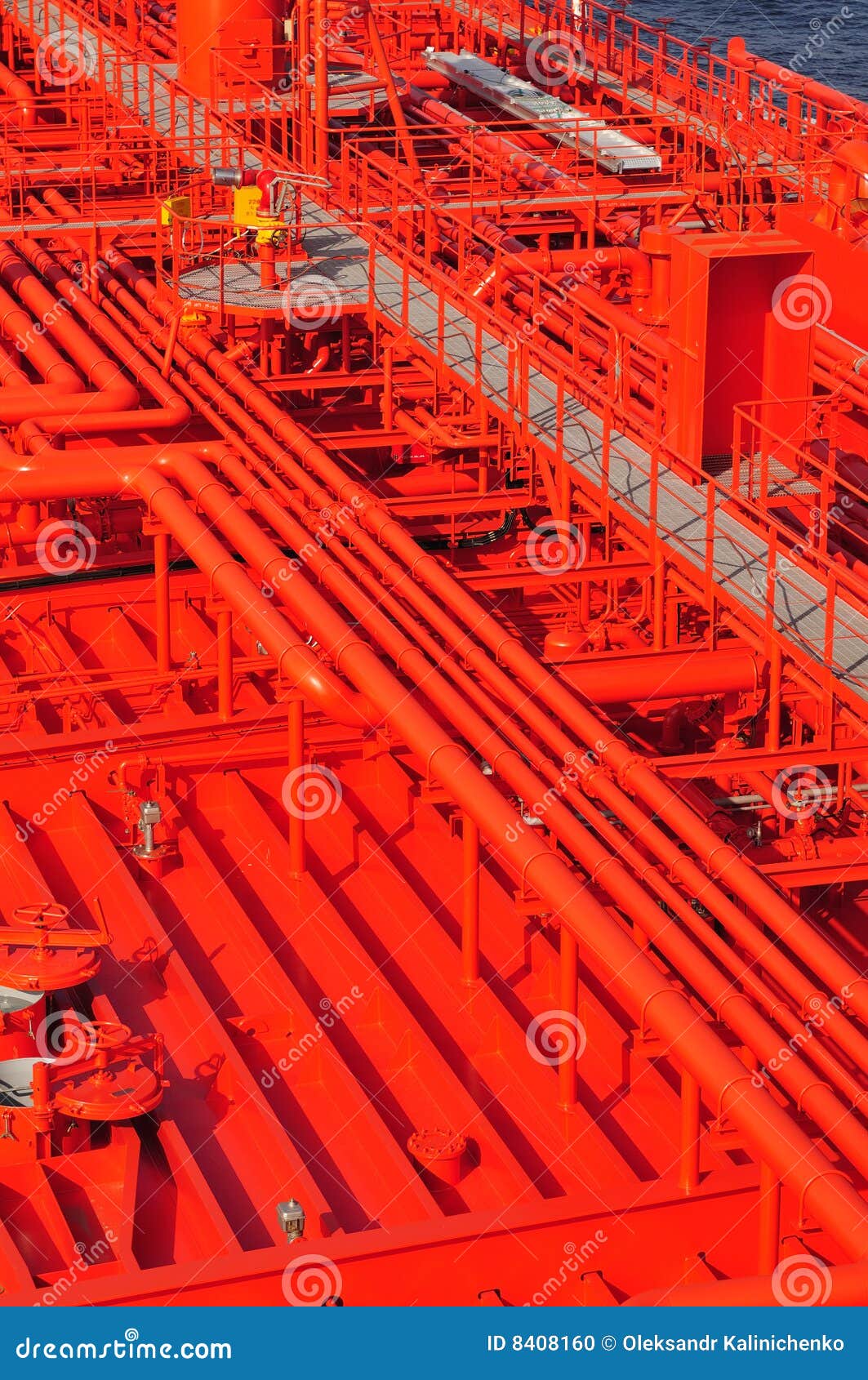 Pipes on the Deck of the Tanker Stock Photo - Image of pipe, pipeline ...